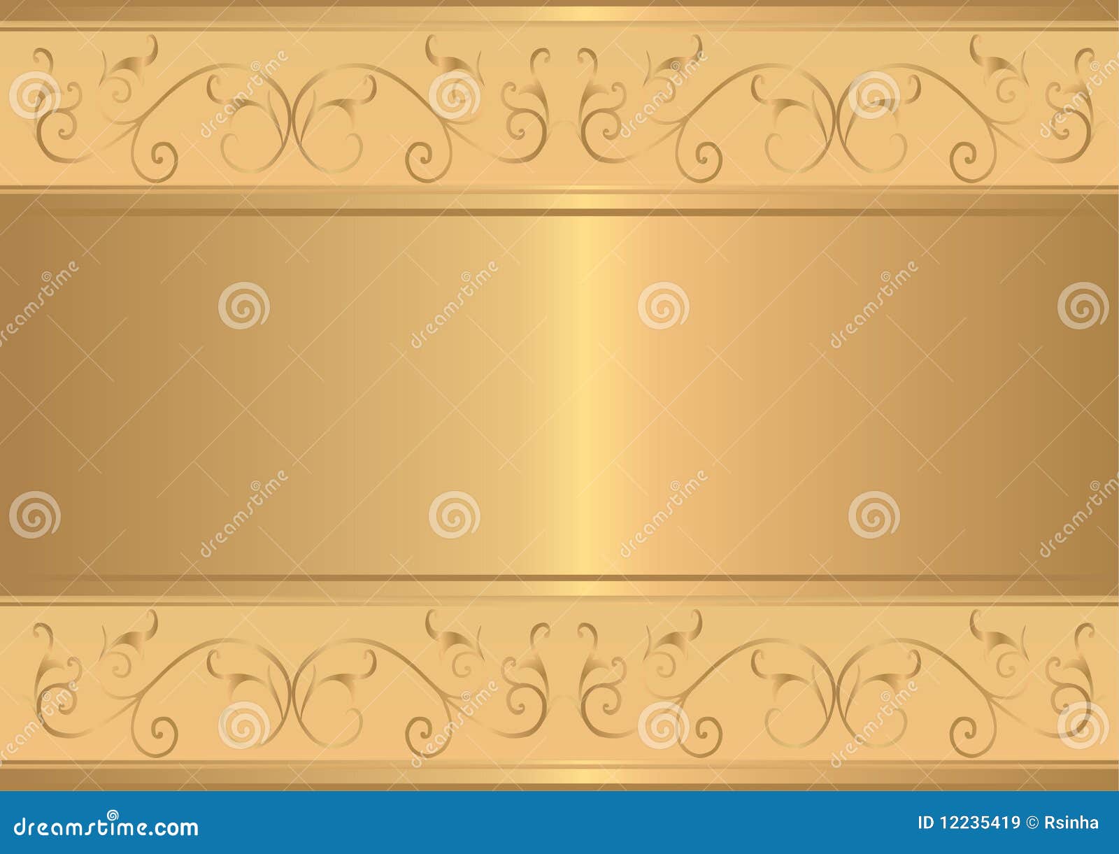 Gold Card with Floral Gold Design Stock Vector - Illustration of color ...