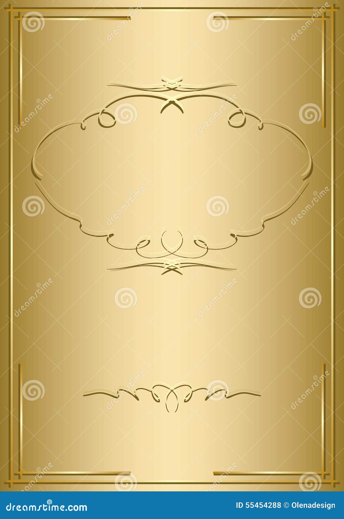 Gold Vector Card with Golden Decorations Stock Vector - Illustration of ...