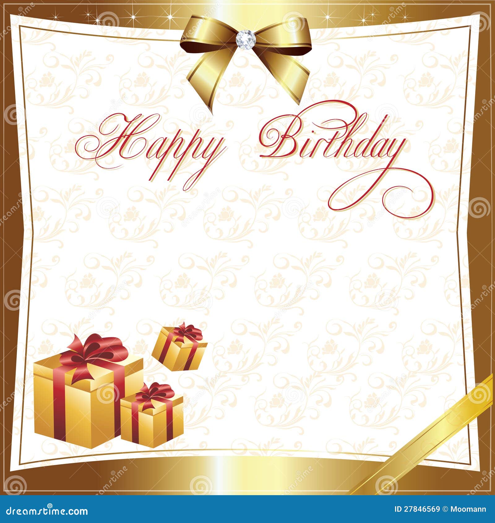 Gold card happybirthday stock illustration. Illustration of glittering ...