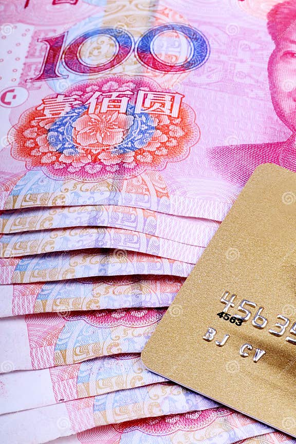 Gold card with RMB. stock image. Image of asian, plast - 8091365
