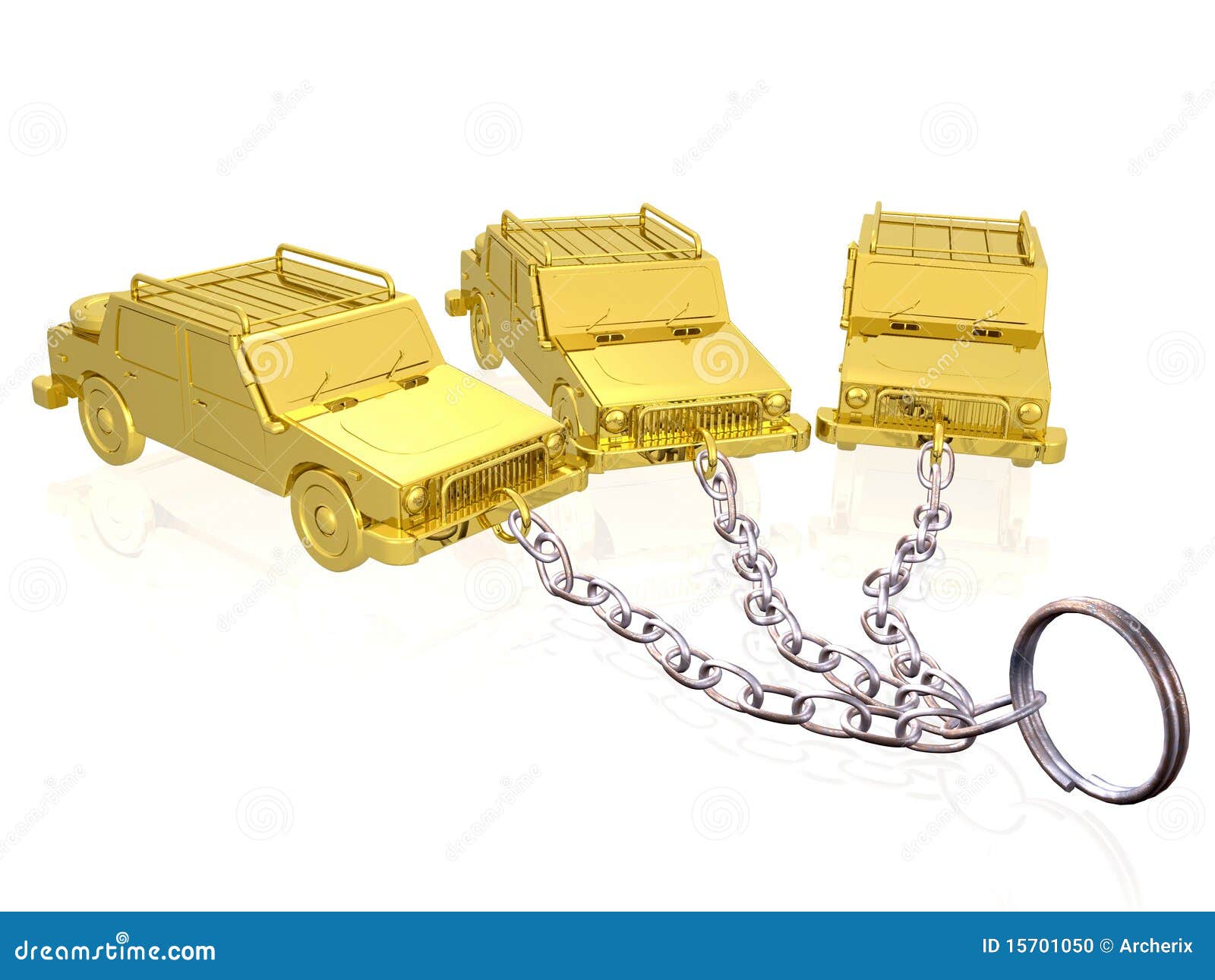 Gold cars on keychain stock illustration. Illustration of common - 15701050