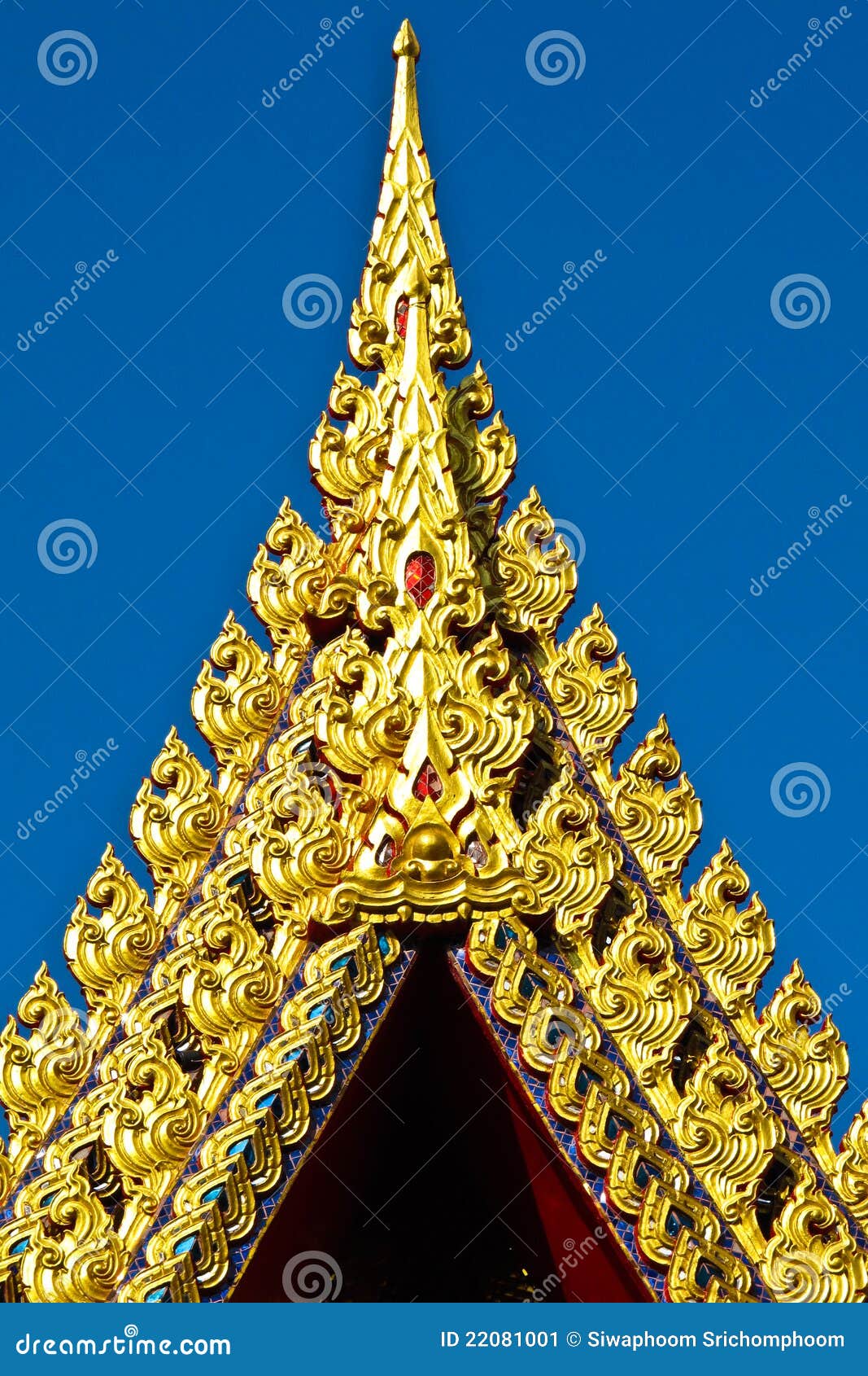 Gold Carved on Top of Ancient Church Stock Image - Image of antique ...