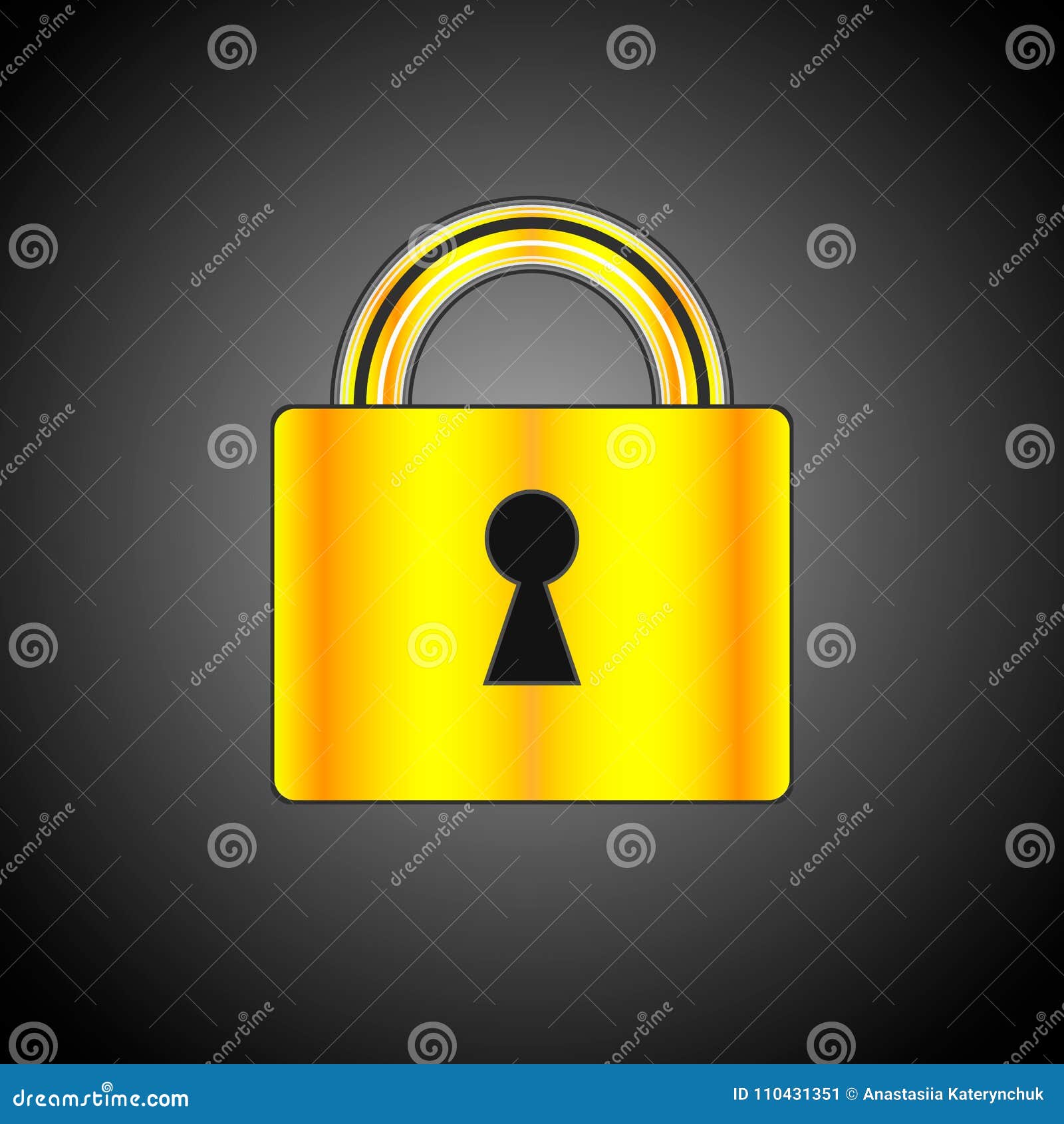 Gold castle, icon, lock stock vector. Illustration of decoration ...