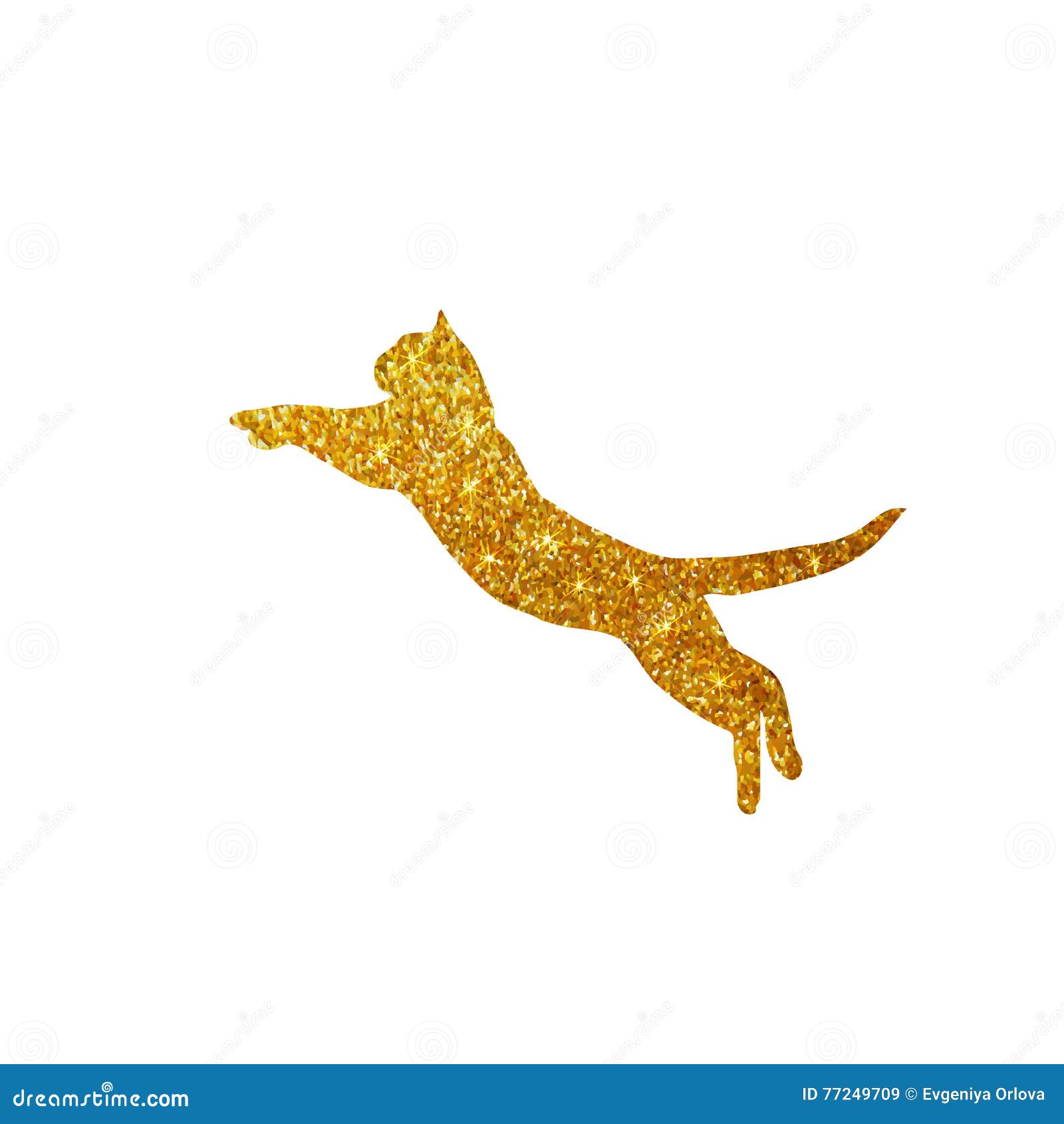Gold Cat with Glitter, Silhouette, , Vector Illustration Stock Vector ...