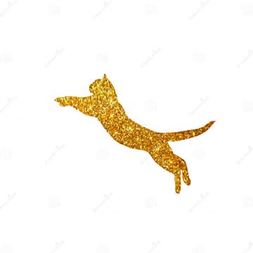 Gold Cat with Glitter, Silhouette, , Vector Illustration Stock Vector ...