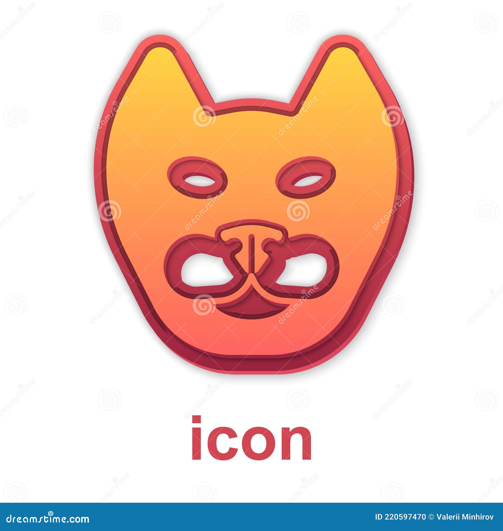 Gold Cat Icon Isolated on White Background. Vector Stock Vector ...