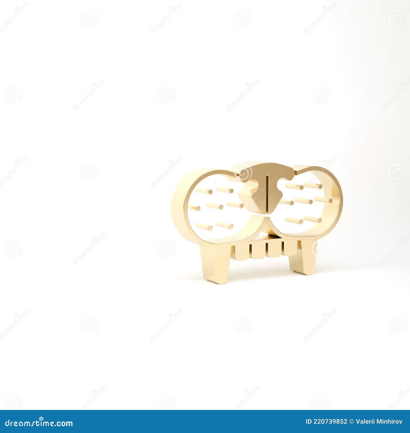 Gold Cat Tooth Icon Isolated on White Background. 3d Illustration 3D ...