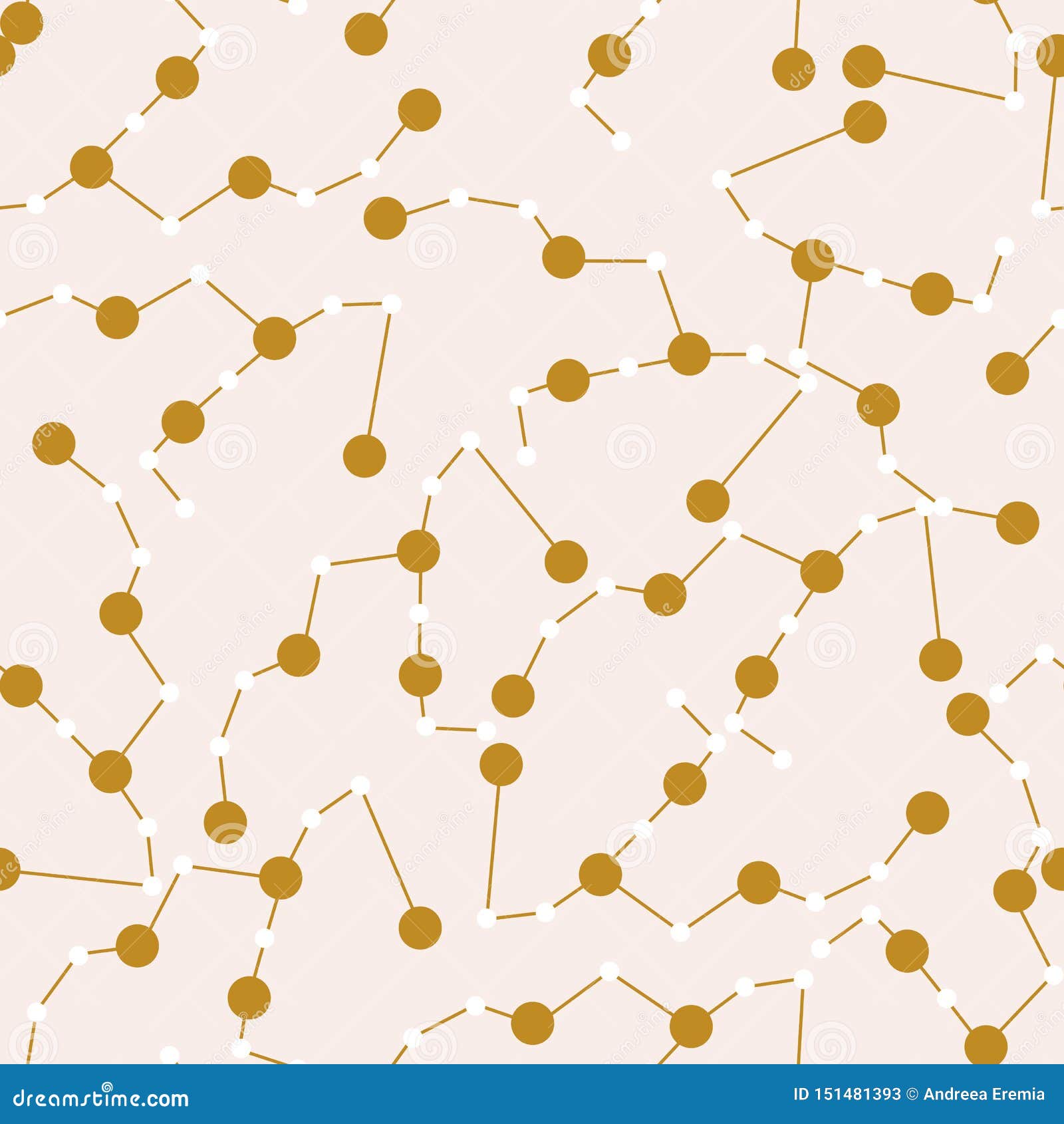 Gold Celestial Elements in a Seamless Pattern Design Stock Vector ...