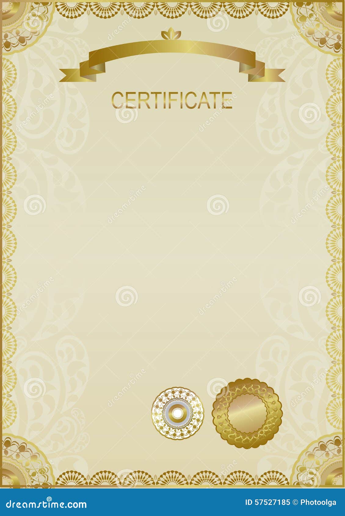 Gold certificate. stock vector. Illustration of diploma - 57527185
