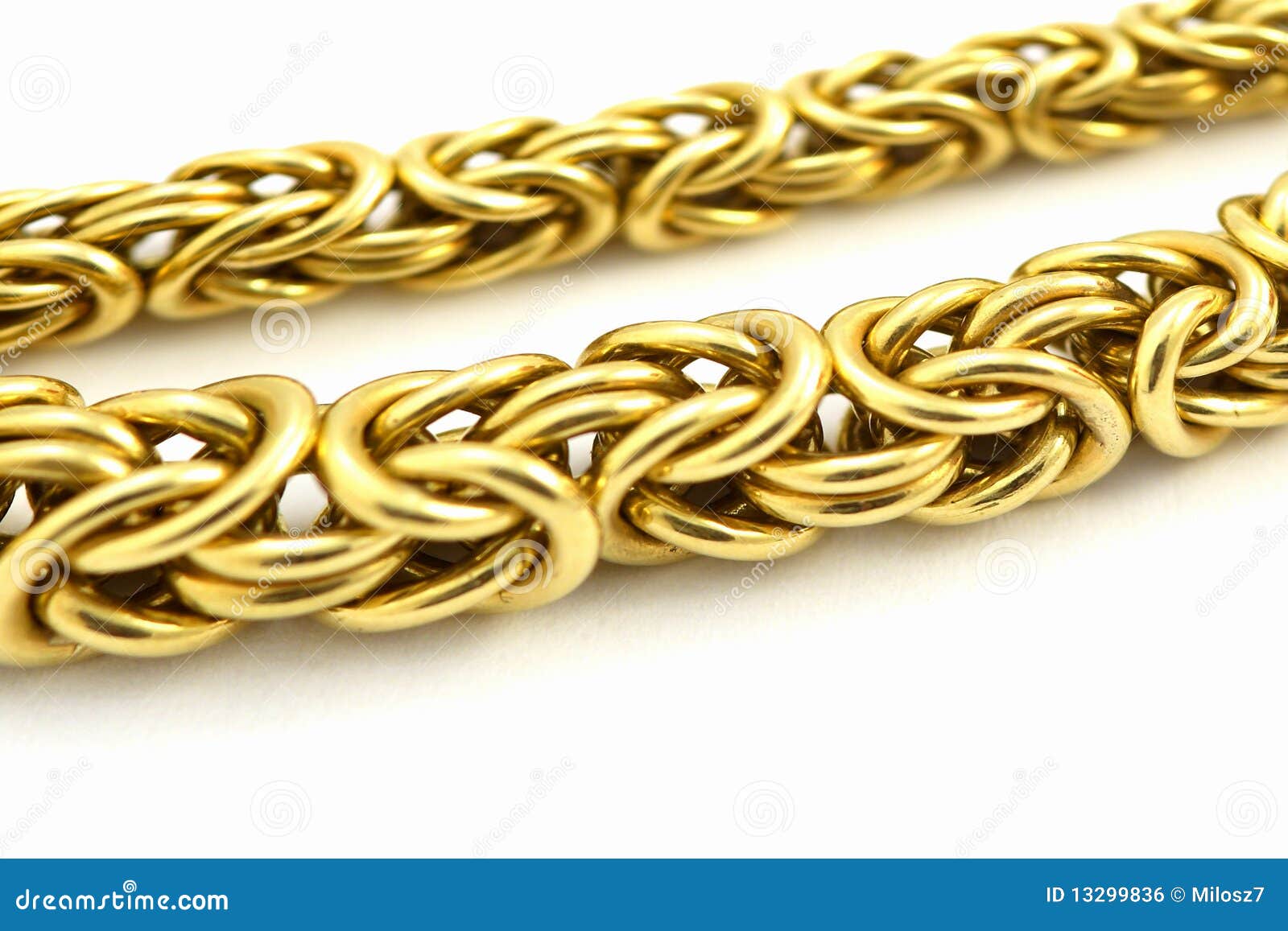 Gold chain stock photo. Image of white, bijouterie, jewellery - 13299836