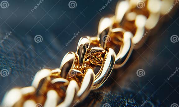 A Gold Chain with a Gold Clasp Stock Illustration - Illustration of ...