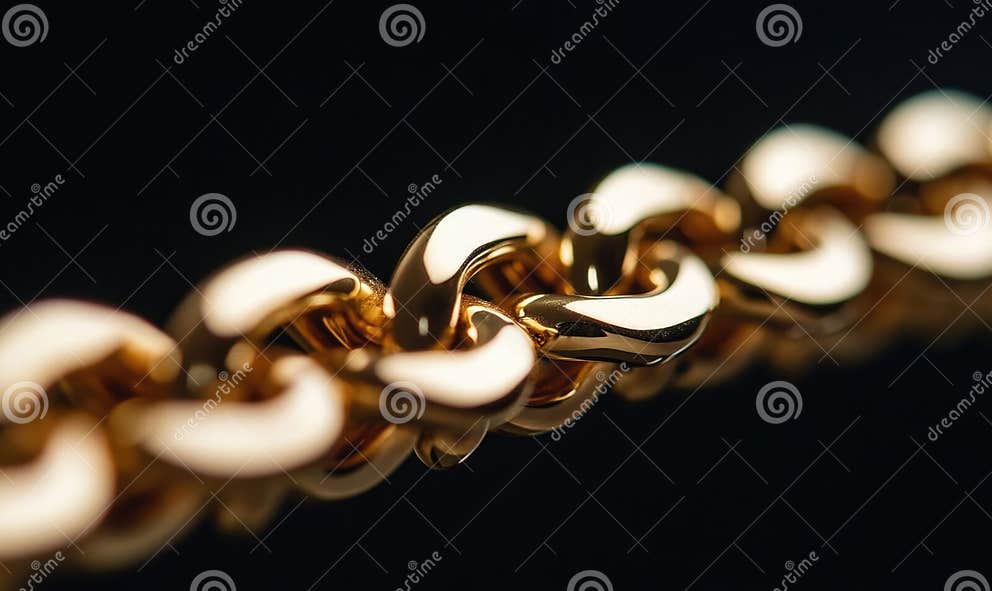 A Gold Chain with a Gold Clasp Stock Illustration - Illustration of ...