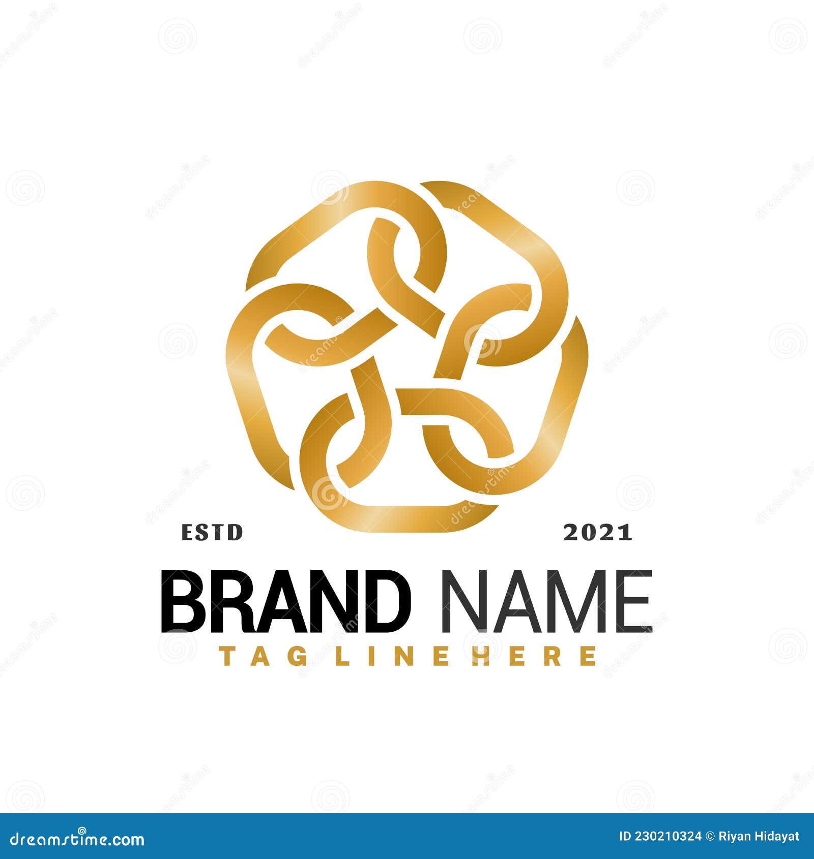 Gold Chain Flower Minilamist Logo Vector Design, Creative Logos Designs ...