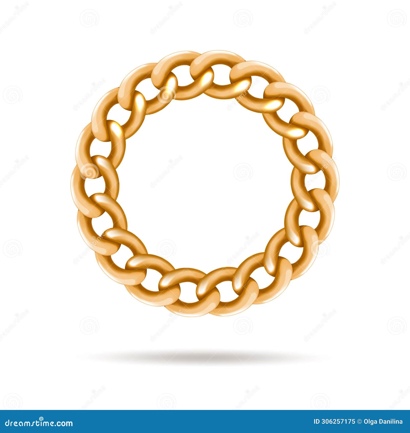 Gold Chain Frame in the Shape of a Circle Stock Vector - Illustration ...