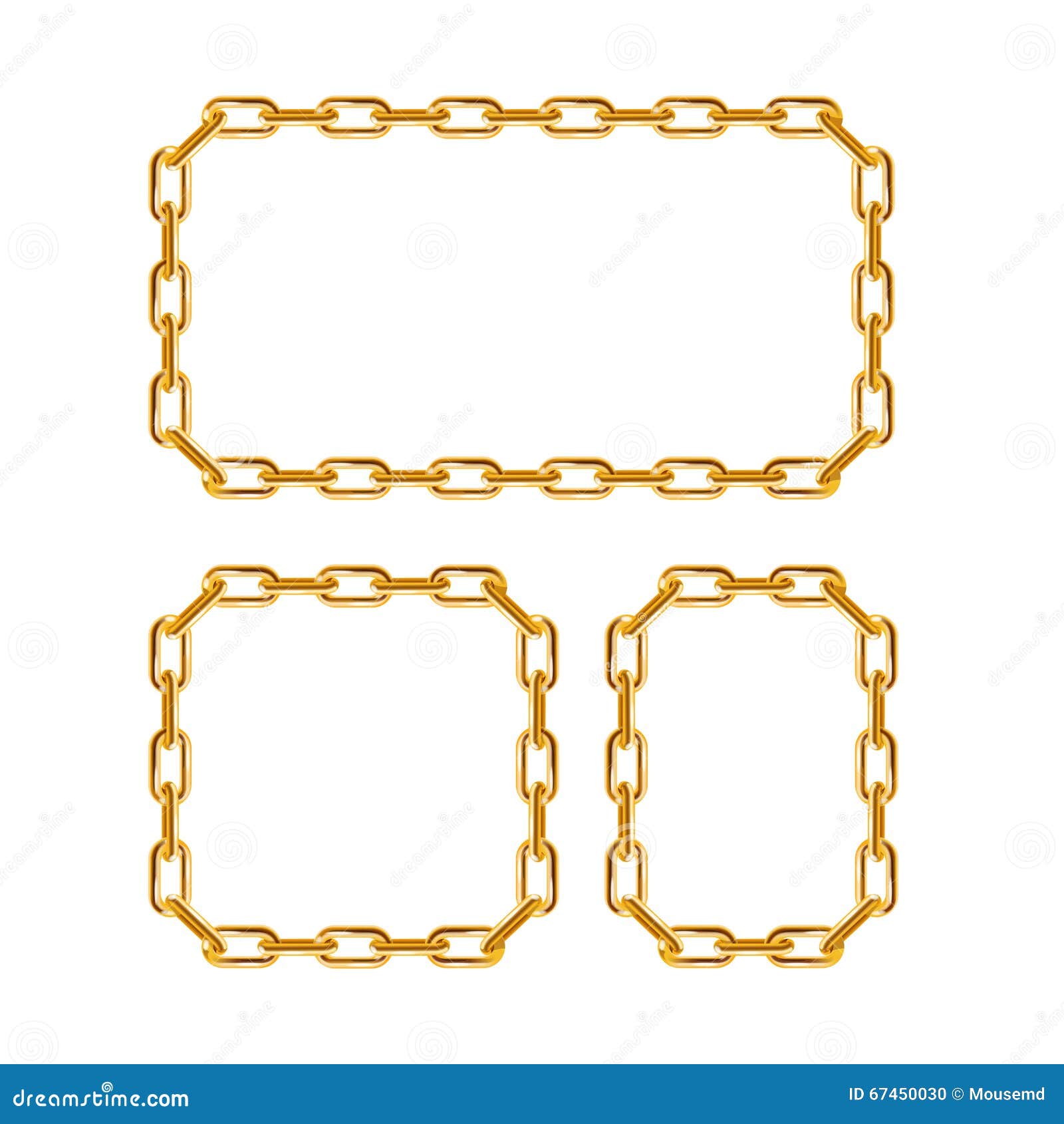 Gold Chain Frames. Vector stock vector. Illustration of concept - 67450030