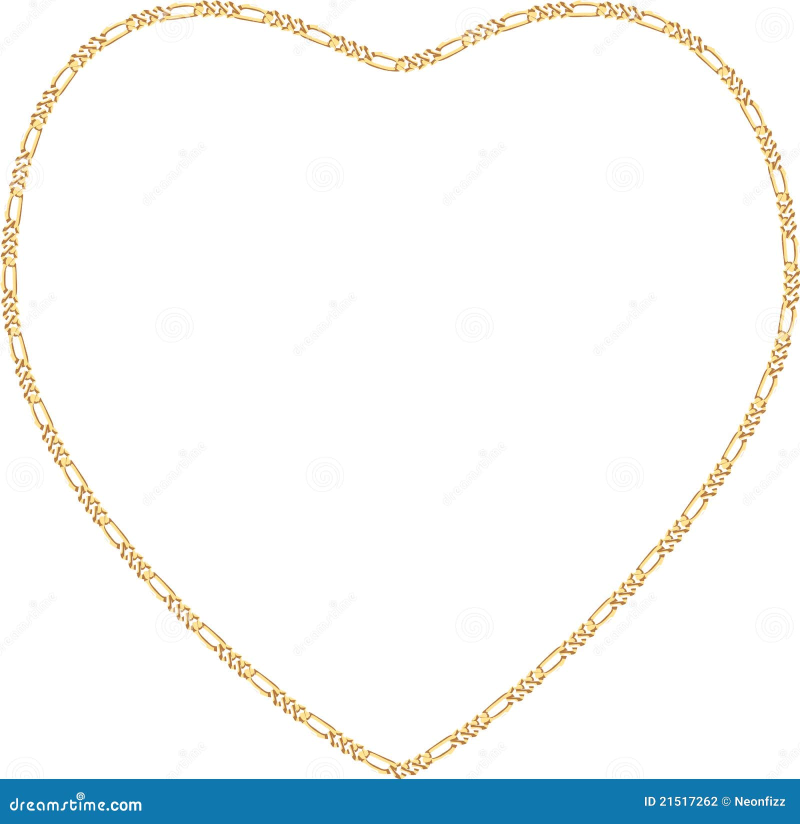 Gold Chain Heart Frame stock vector. Illustration of jewelry - 21517262
