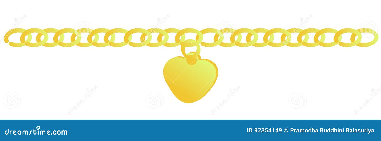 Gold Chain - Illustration stock vector. Illustration of necklace - 92354149