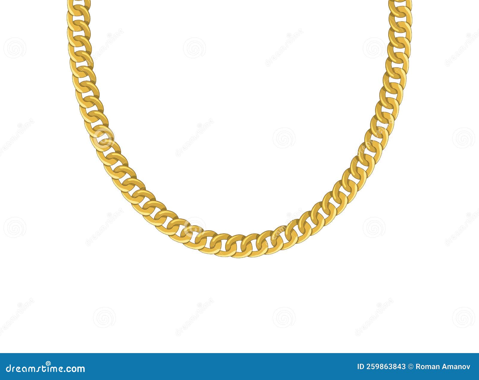 Gold Chain Isolated. Vector Necklace Stock Vector - Illustration of ...