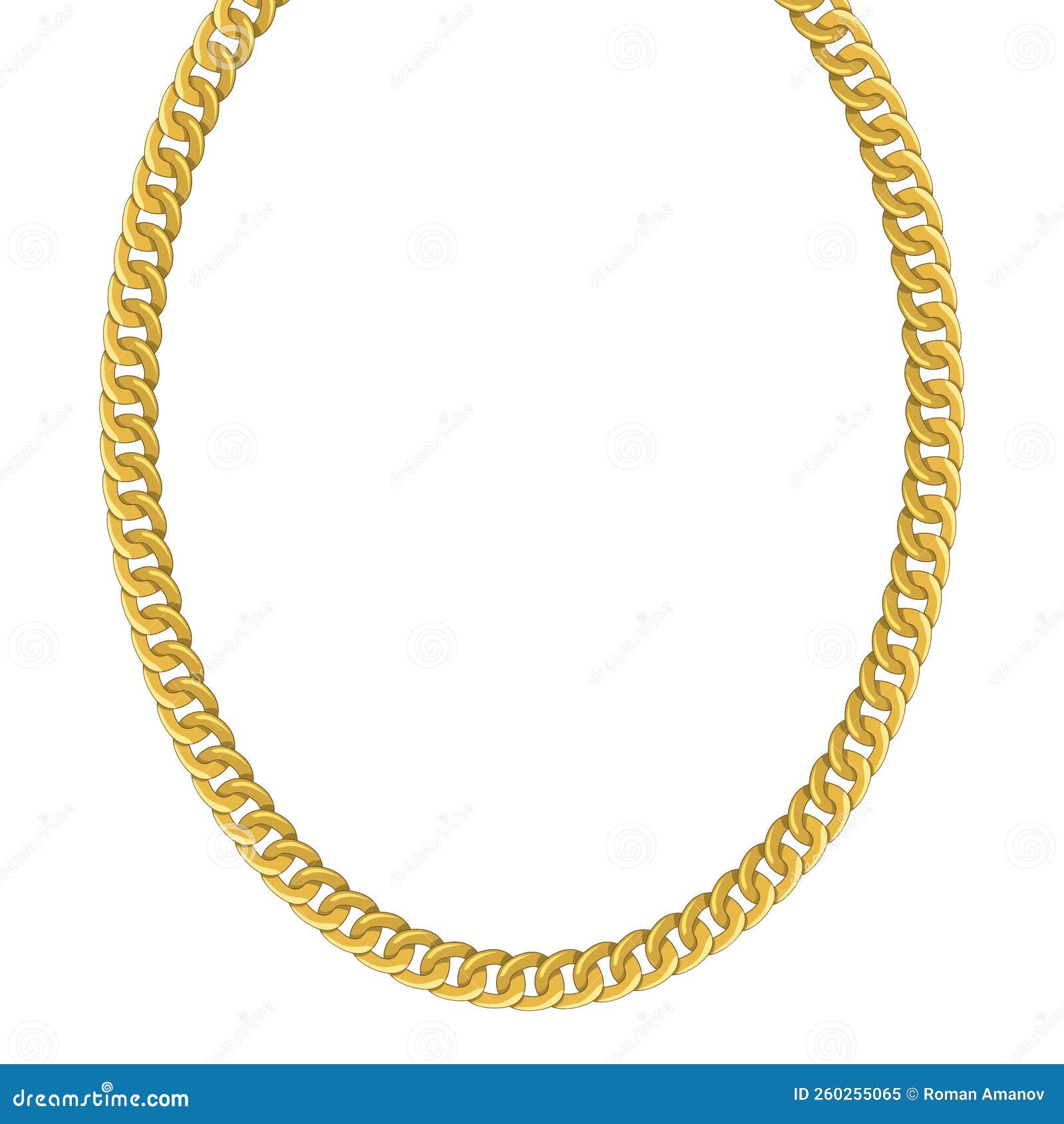 Gold Chain Isolated. Vector Necklace Stock Vector - Illustration of ...