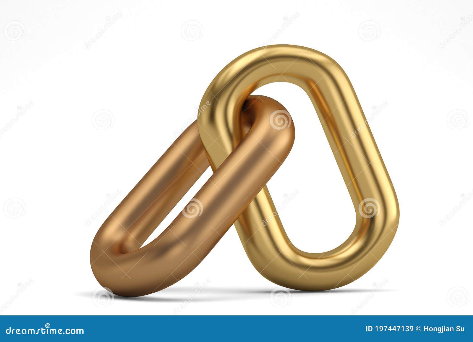 Gold Chain Isolated on White Background, 3D Render. 3D Illustration ...