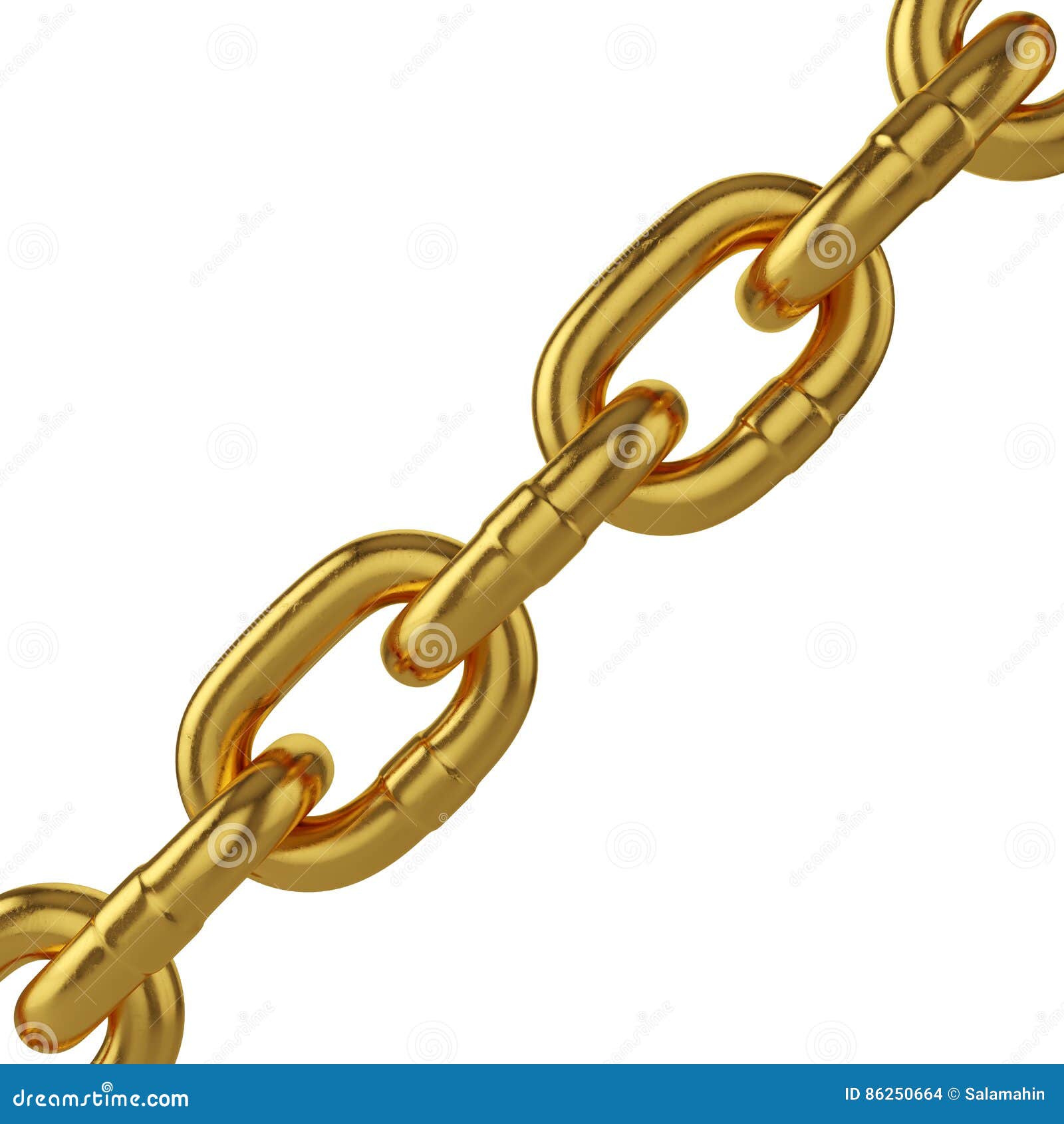 Gold Chain Isolated on White Background, 3d Rendering Stock ...