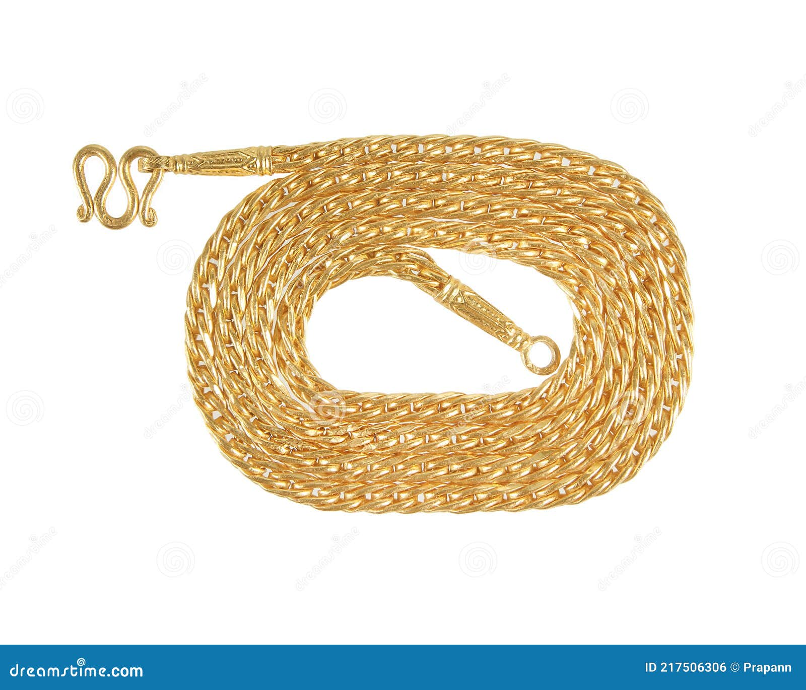 Gold Chain Jewelry. Isolated on White Background Stock Photo - Image of ...