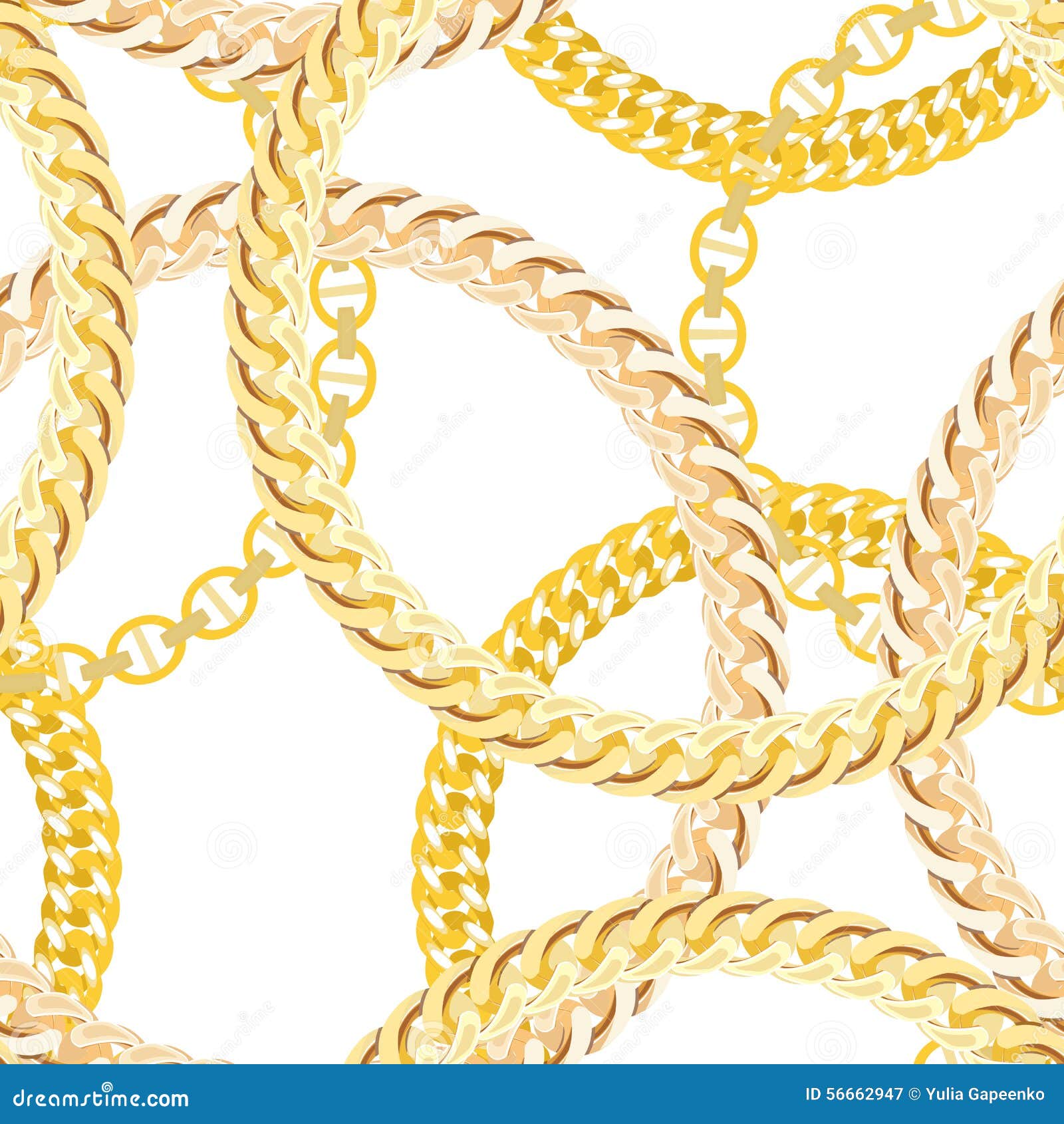 Gold Chain Jewelry Seamless Pattern Background Stock Vector ...