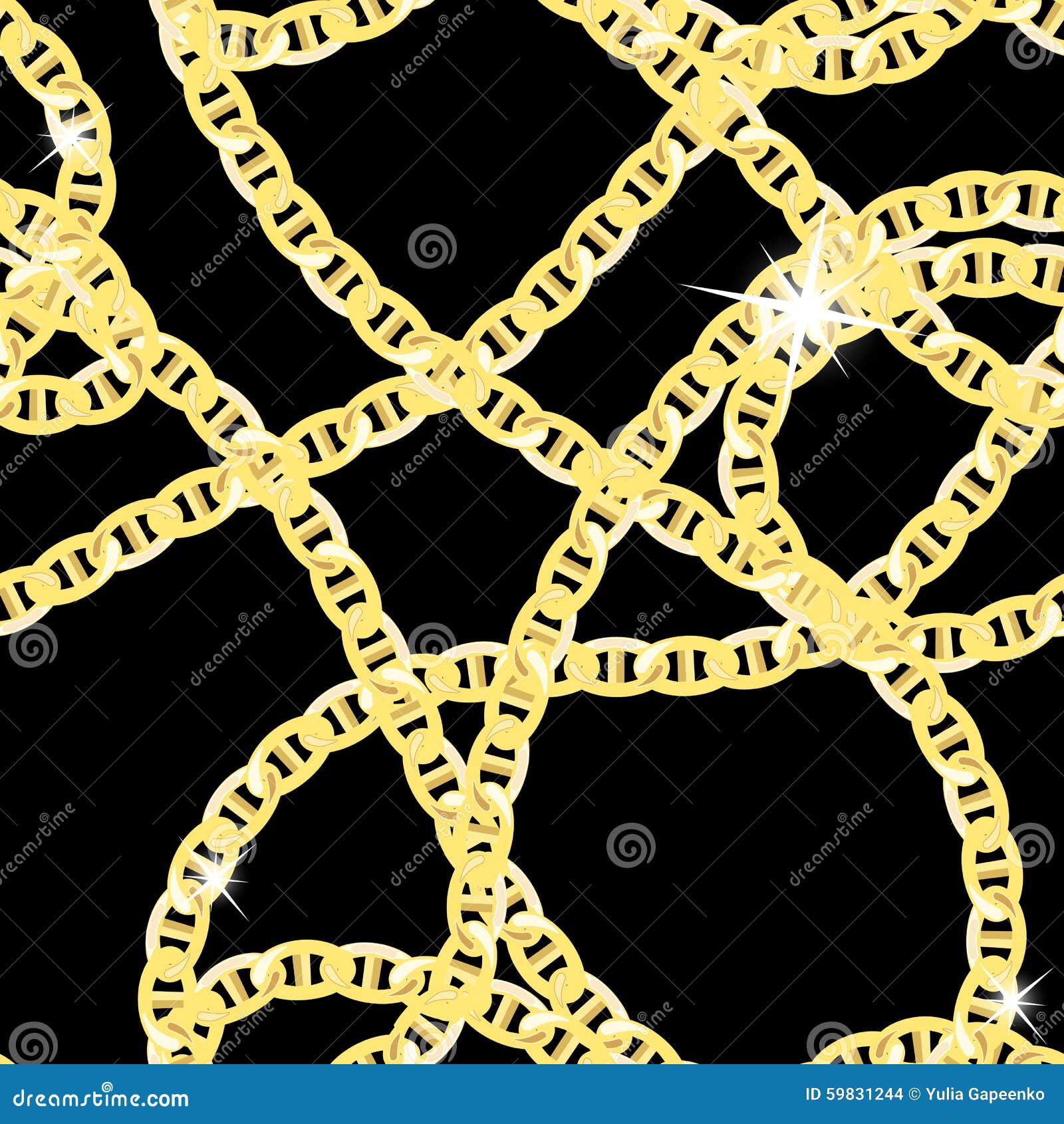 Gold Chain Jewelry Seamless Pattern Background Stock Vector ...