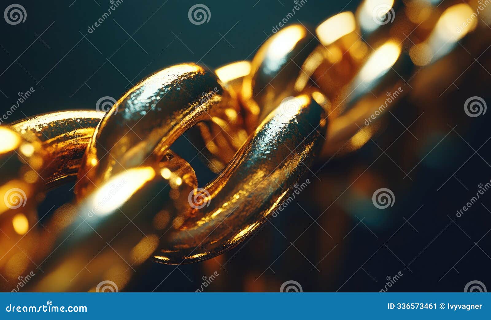 A Gold Chain with a Link that is Slightly Bent Stock Illustration ...