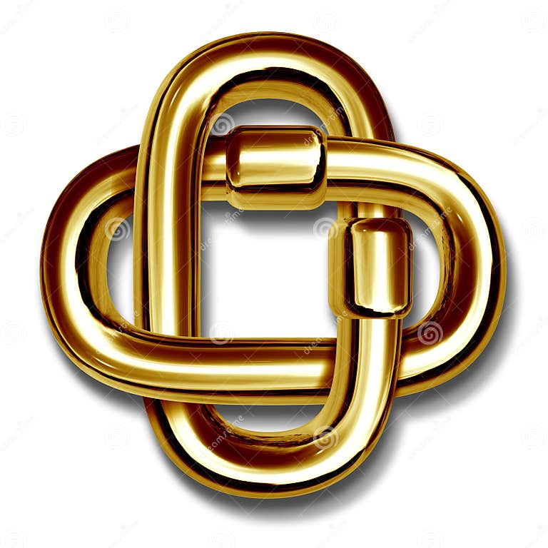 Gold Chain Links Linked Together in Unity Stock Illustration ...