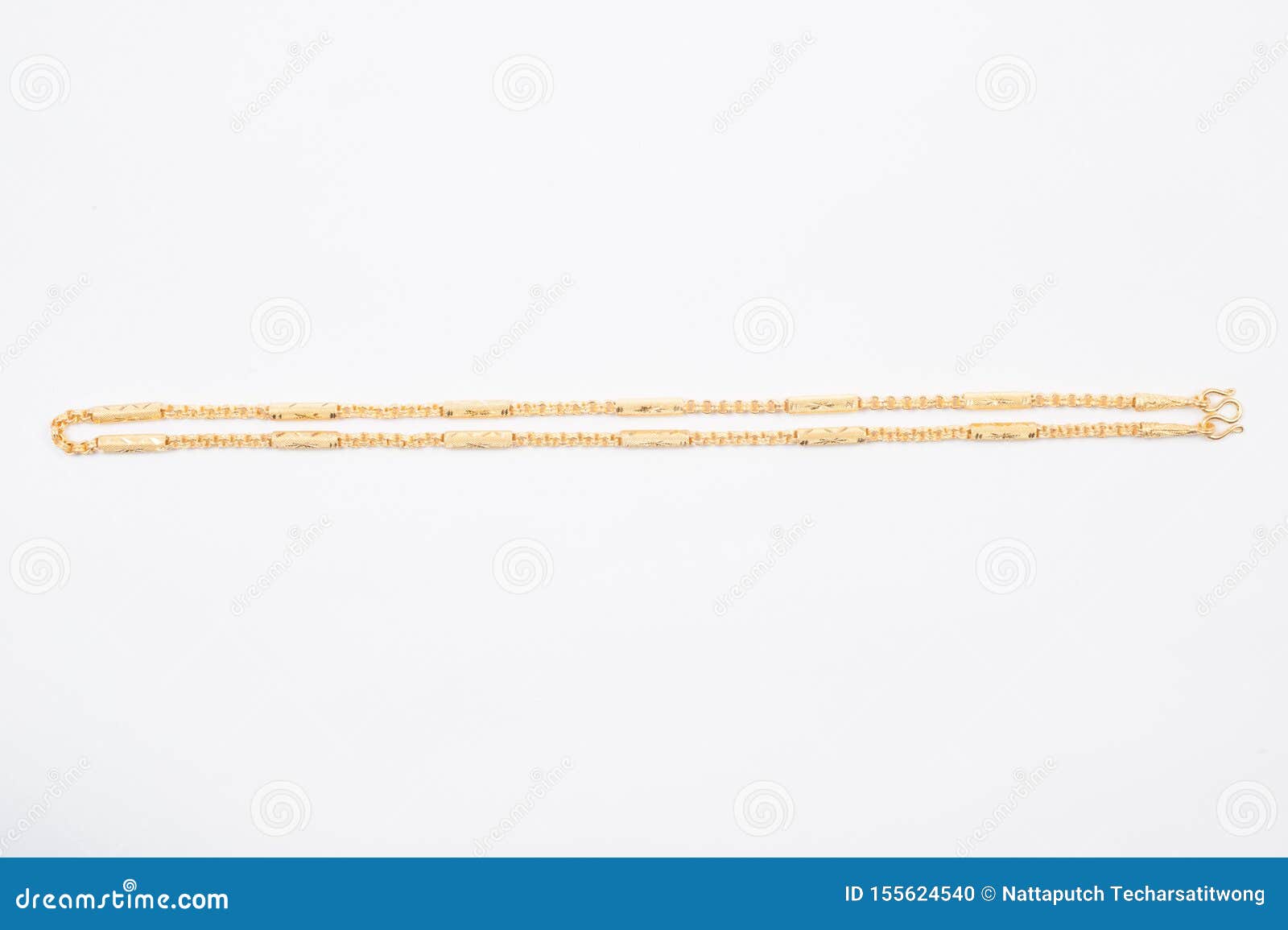 Gold Chain Necklace on White Background Stock Photo - Image of metal ...