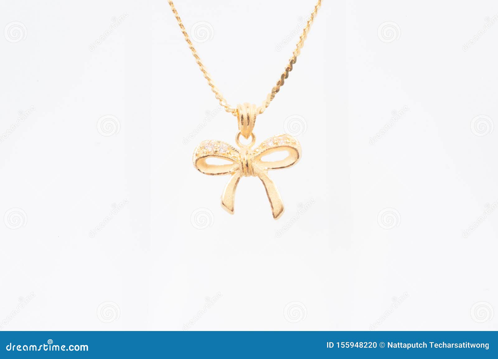 Gold Chain Necklace Isolated on White Background Stock Photo - Image of ...