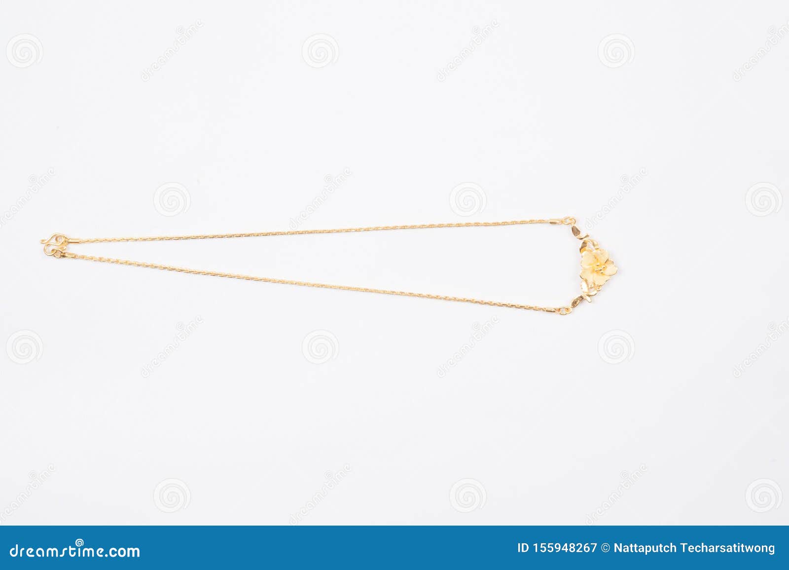 Gold Chain Necklace Isolated on White Background Stock Image - Image of ...