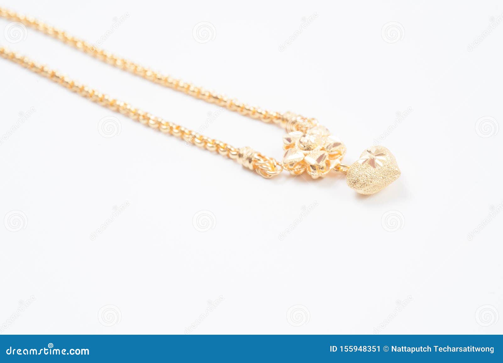 Gold Chain Necklace Isolated on White Background Stock Image - Image of ...