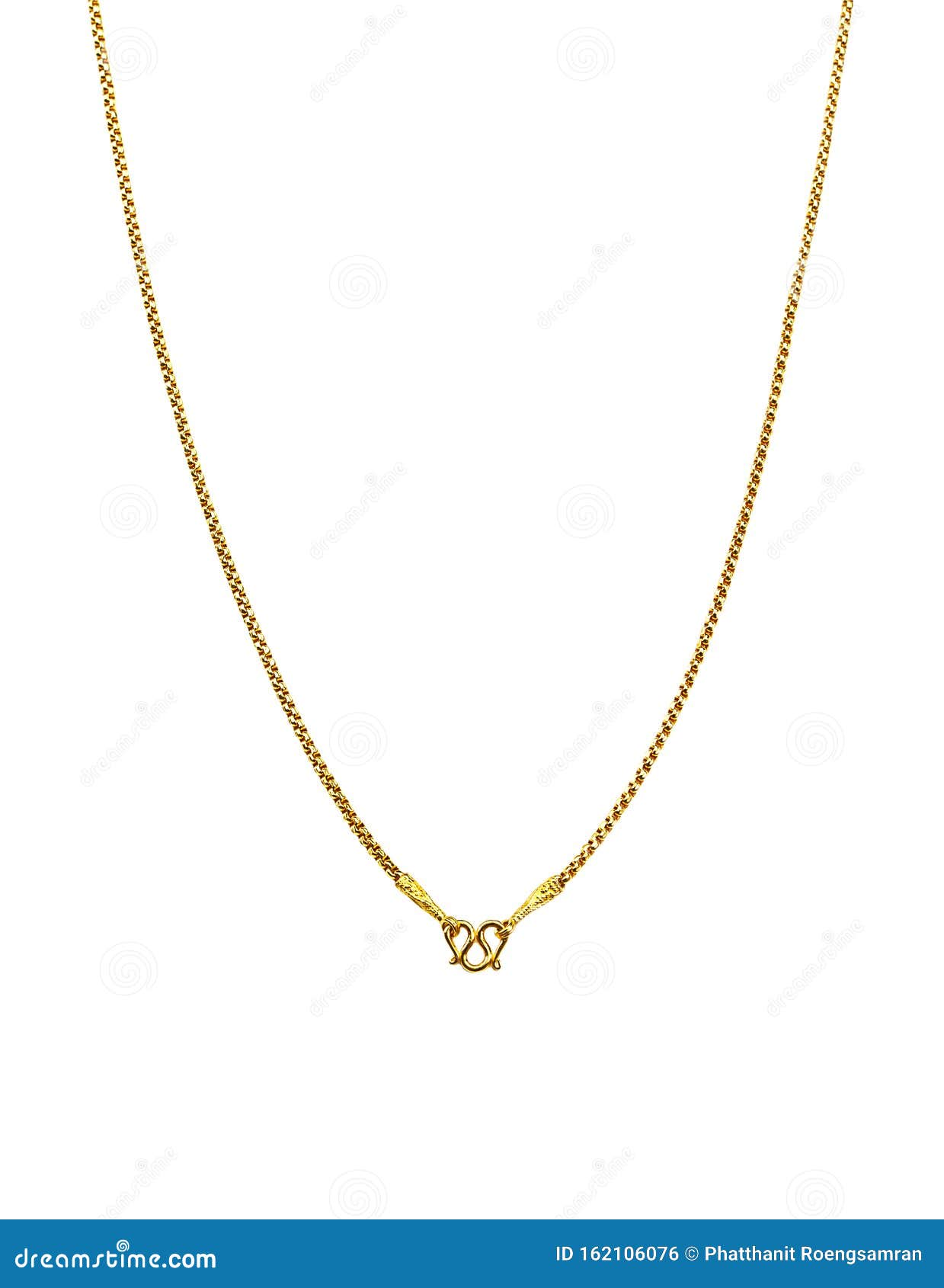 Gold Chain Necklace Isolated on White Background Stock Photo - Image of ...