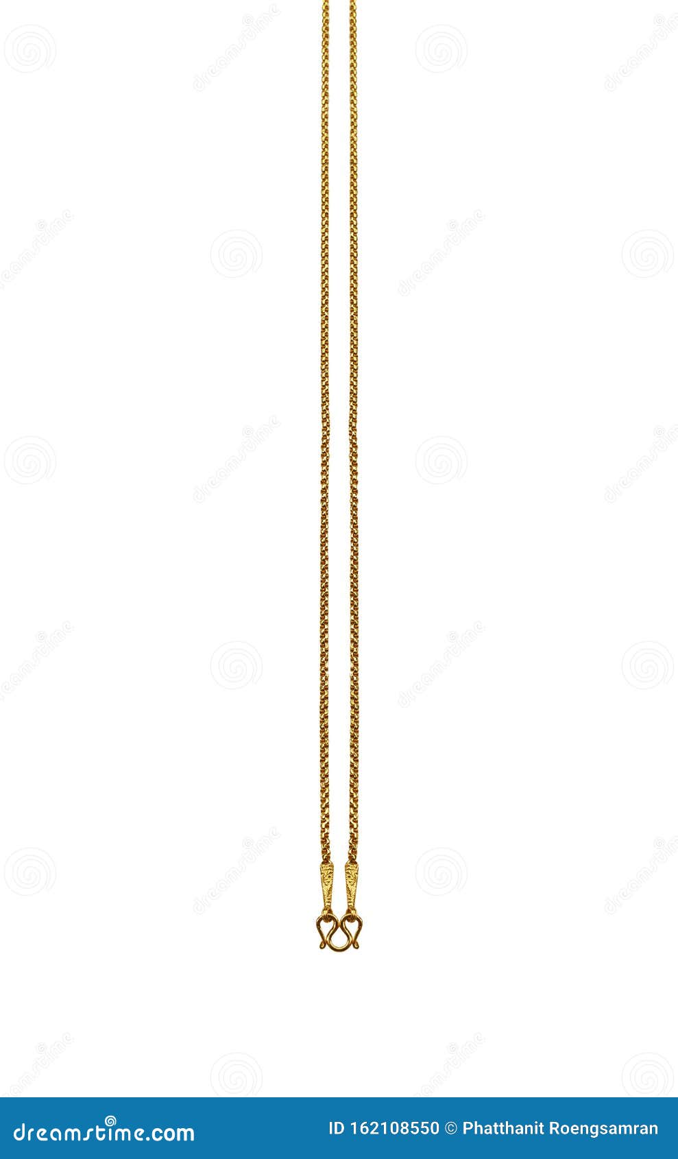 Gold Chain Necklace Isolated on White Background Stock Photo - Image of ...