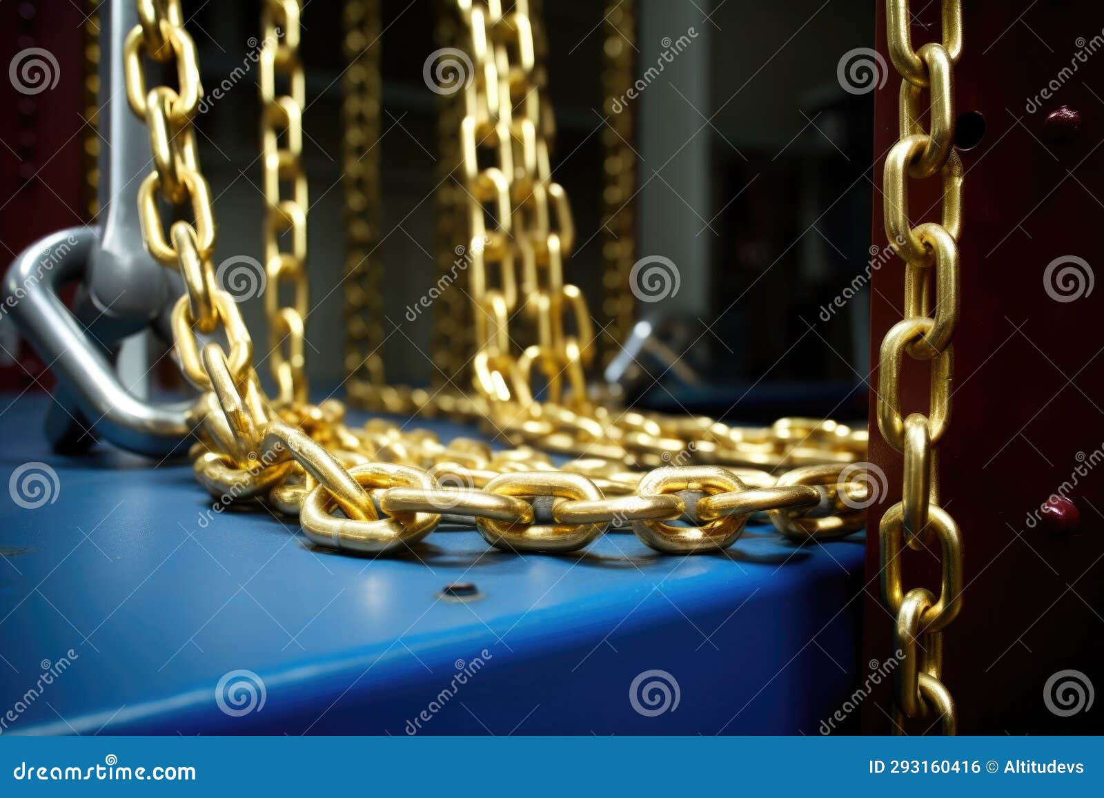 Gold Chain Peeping Out of a Gym Locker Stock Photo - Image of locker ...