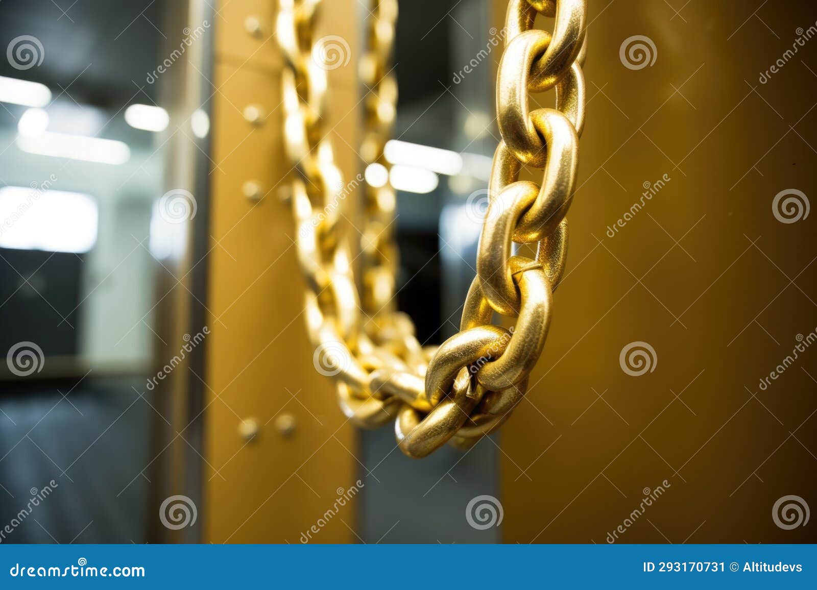 Gold Chain Peeping Out of a Gym Locker Stock Image - Image of gold ...