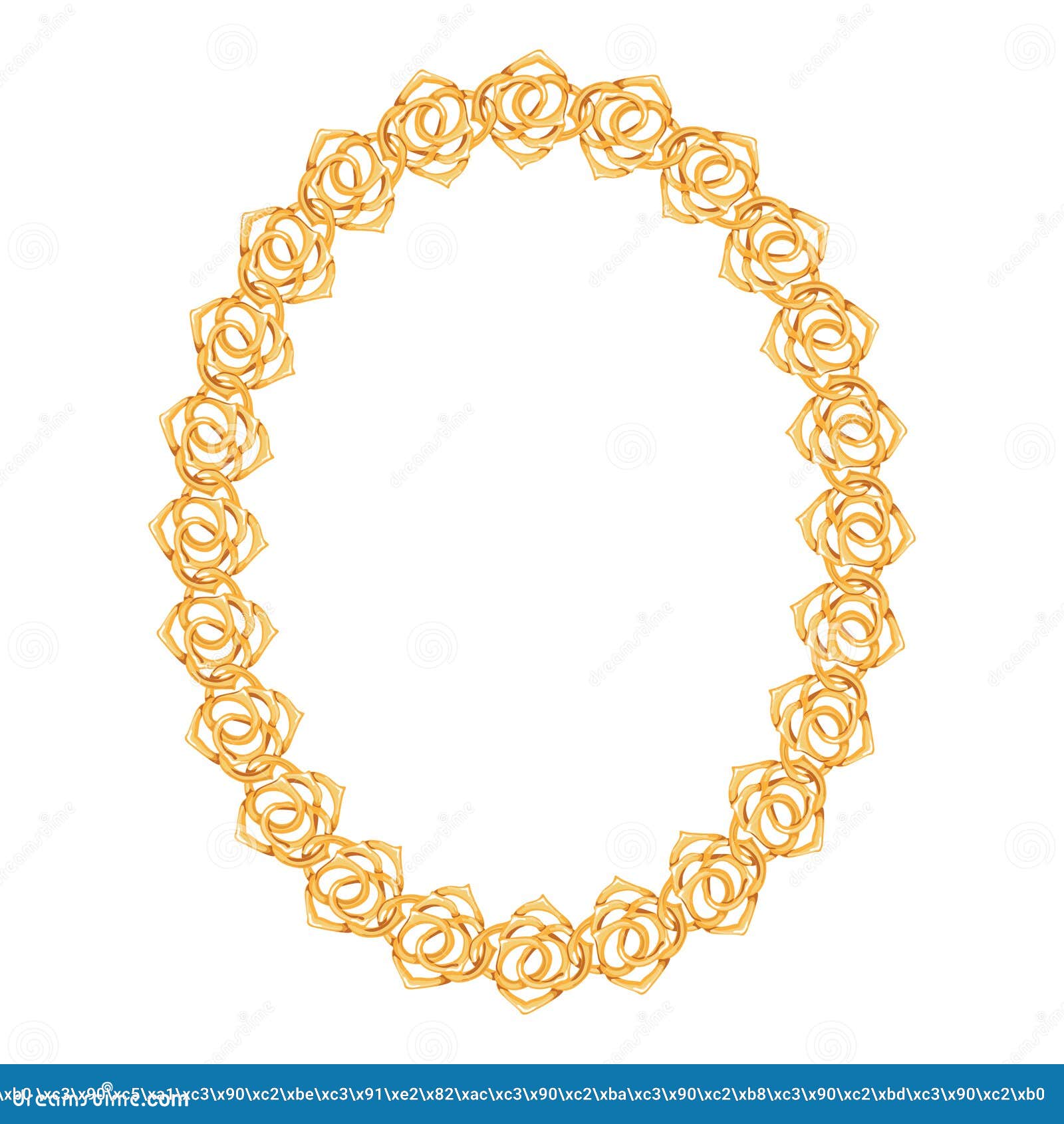 Gold Oval Frame Vector