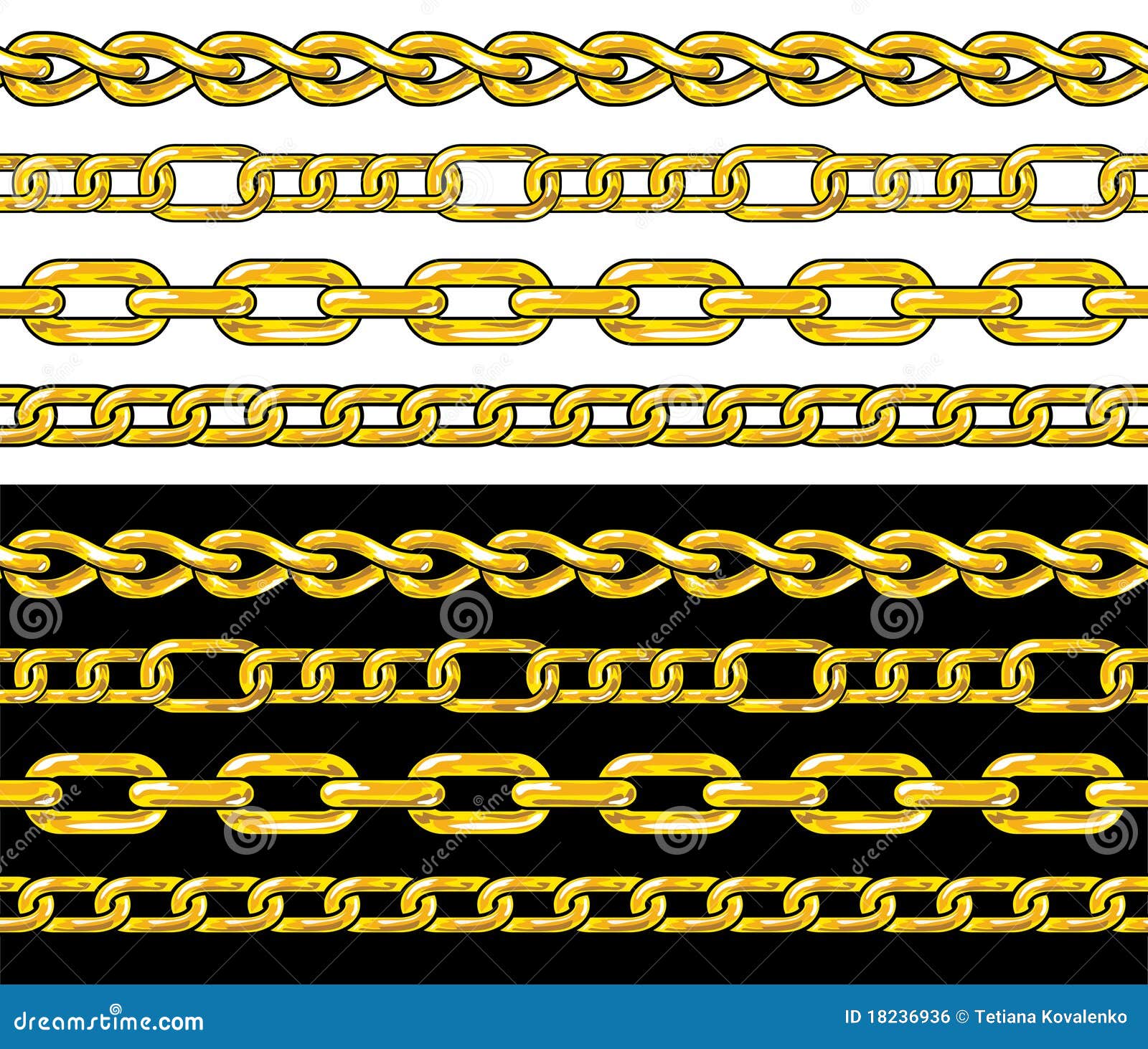 Gold Chain Star Border Frame. Wreath Starry Shape With A Lobster Lock ...