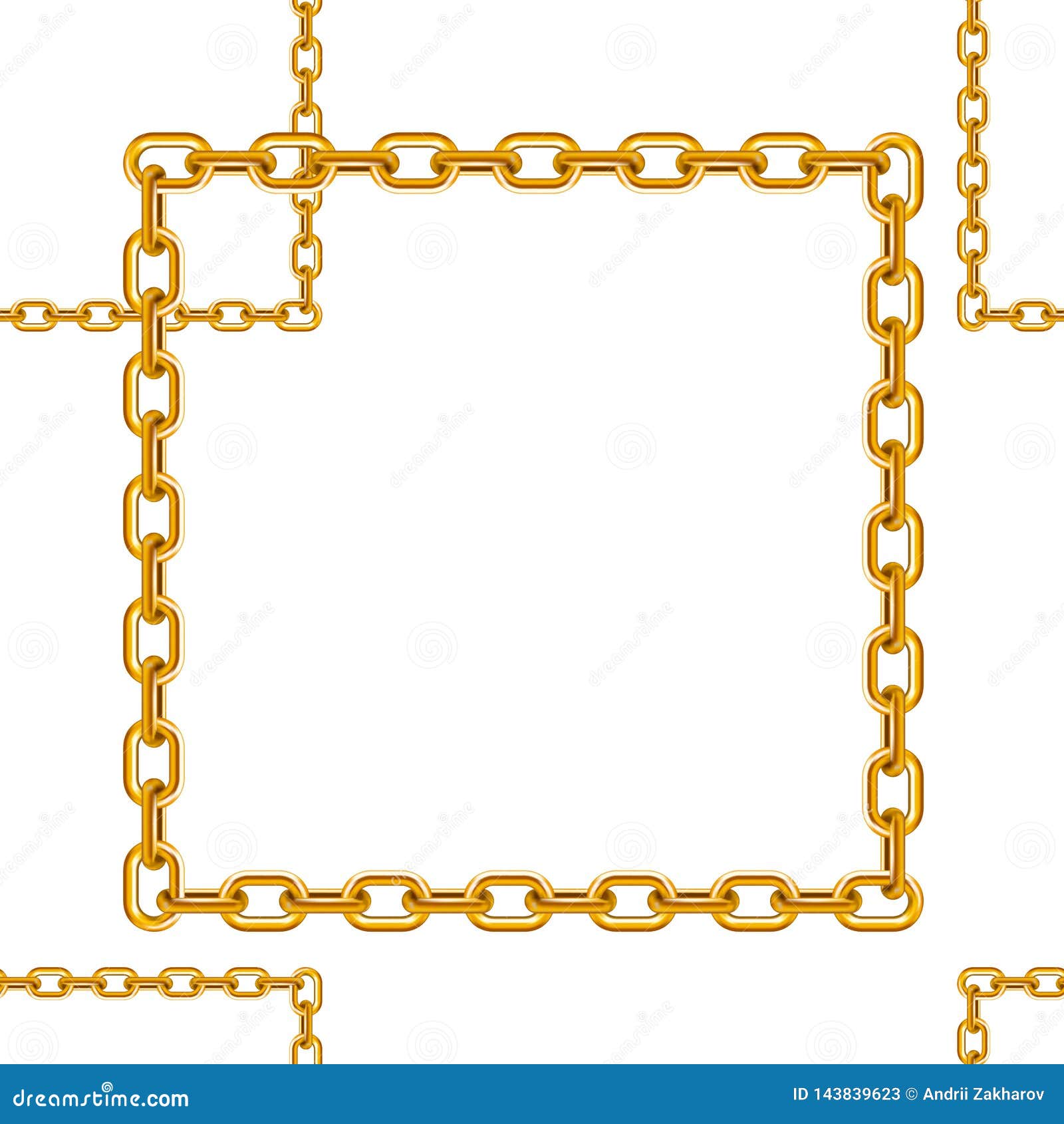 Gold Chain Seamless Pattern Stock Vector - Illustration of bright ...