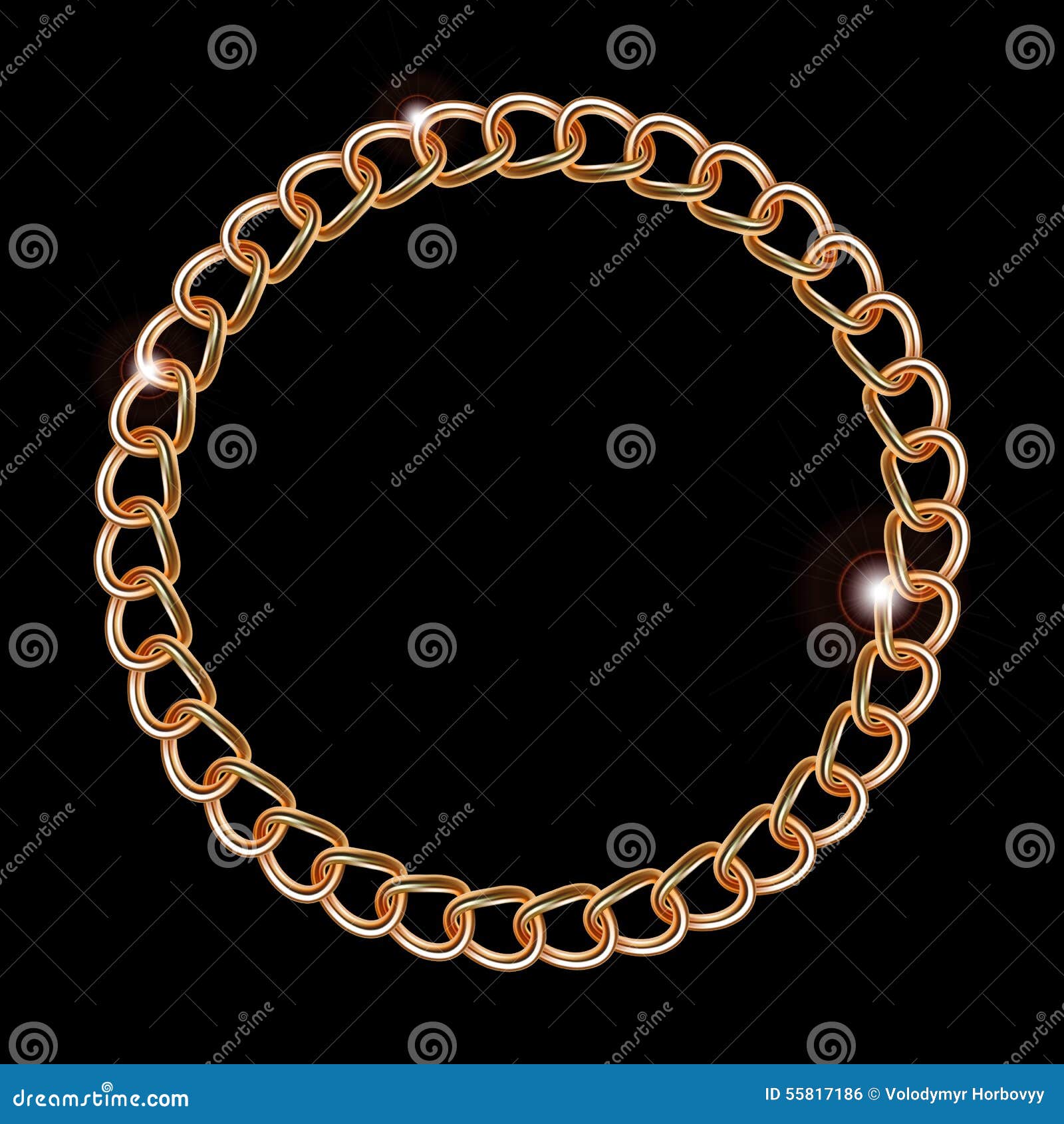 Gold chain stock vector. Illustration of jewelry, precious - 55817186
