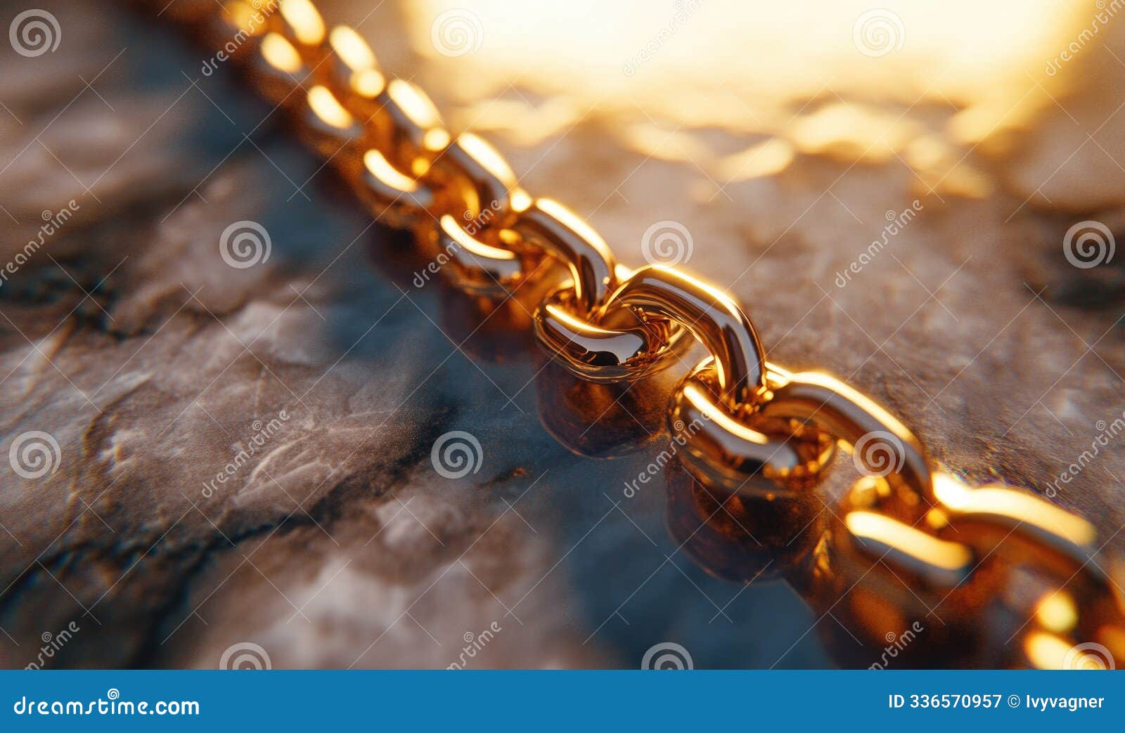 A Gold Chain is Shown on a Stone Surface Stock Illustration ...