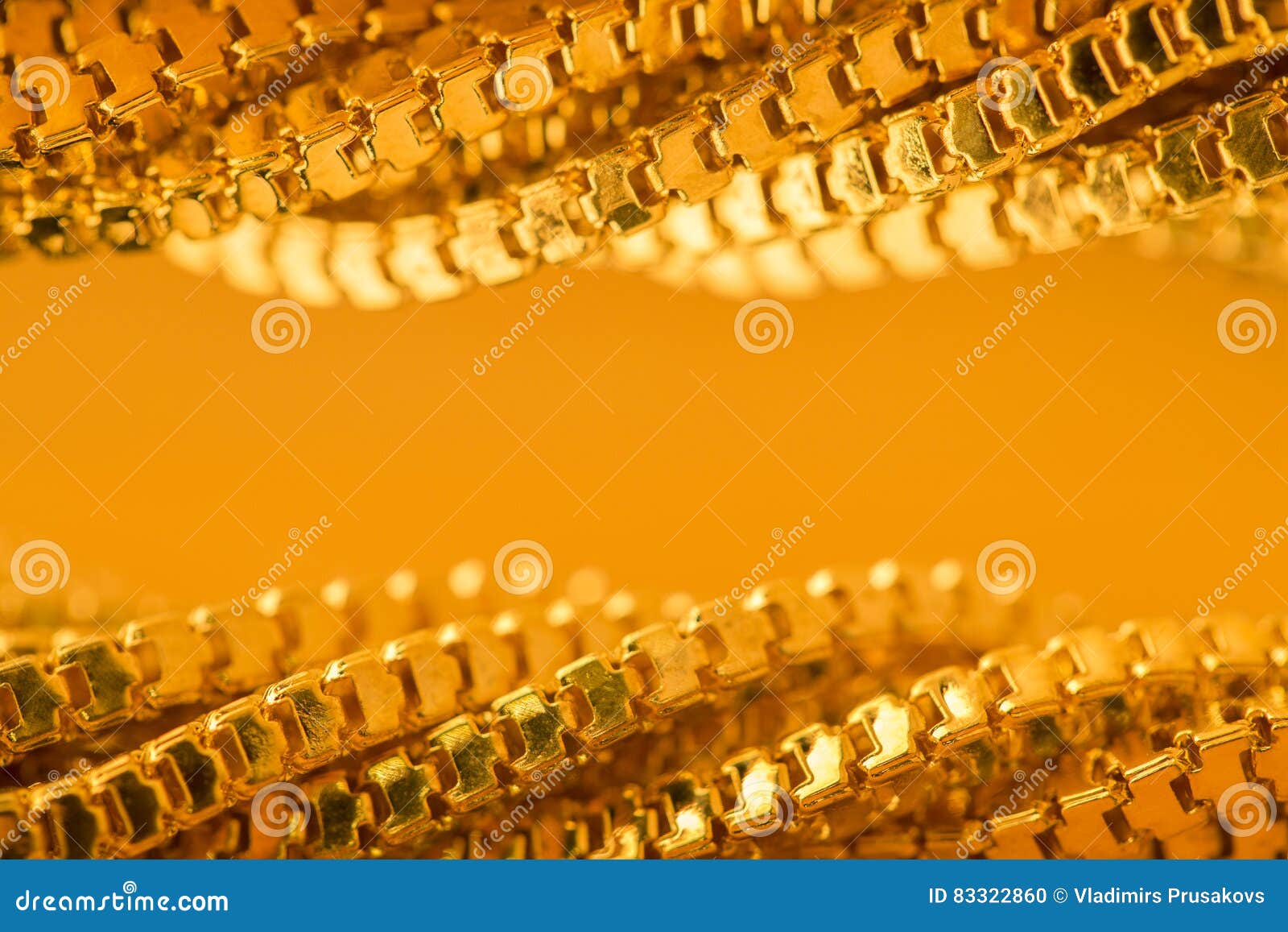 Gold Chain Waves Background, Twisted Golden Frame, Curly Border Stock ...