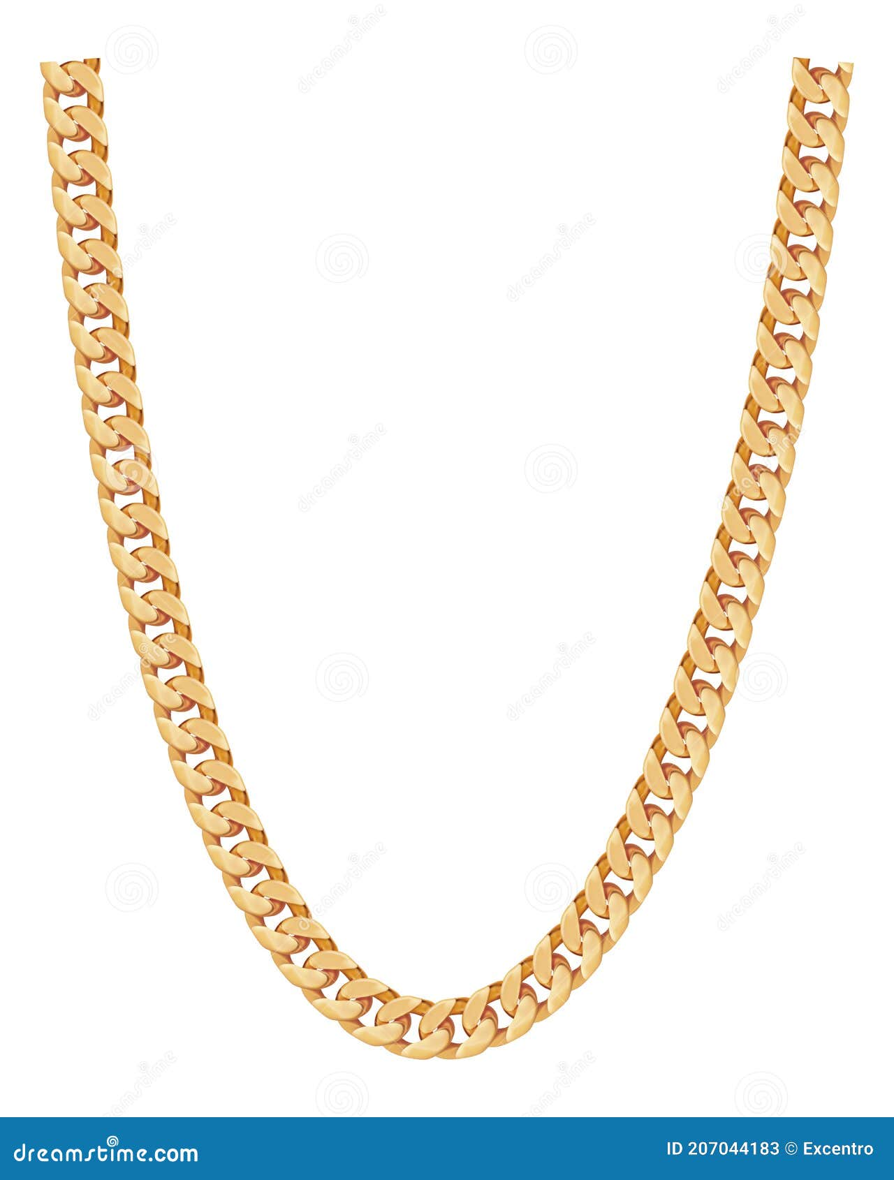 Gold chain stock vector. Illustration of connection - 207044183
