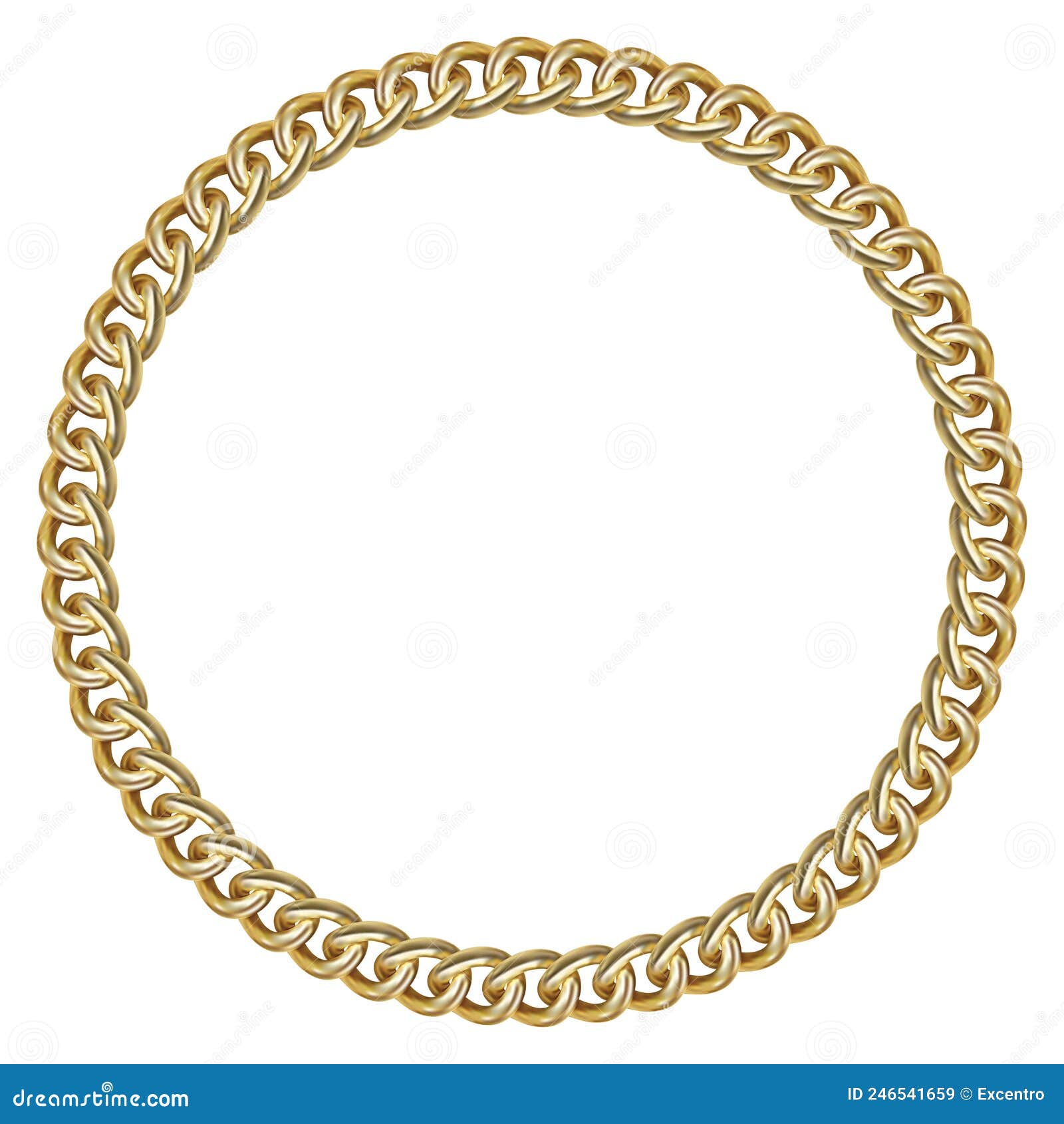 Gold chain stock vector. Illustration of ring, metallic - 246541659