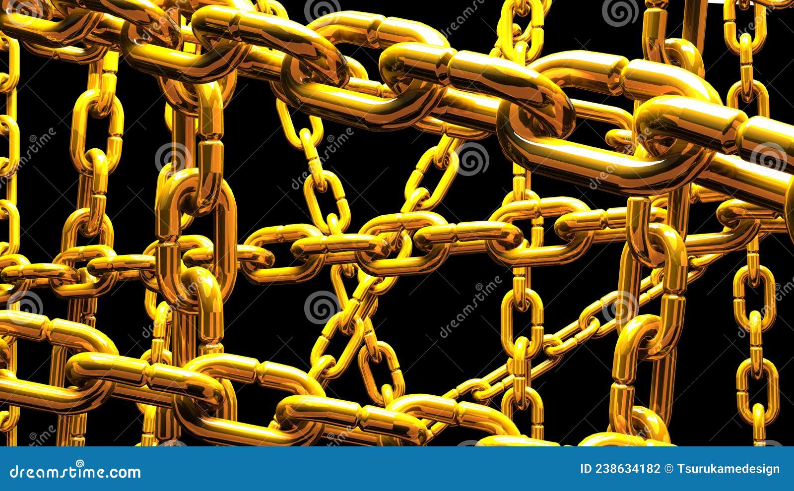 Gold Chains on Black Background. Stock Illustration - Illustration of ...