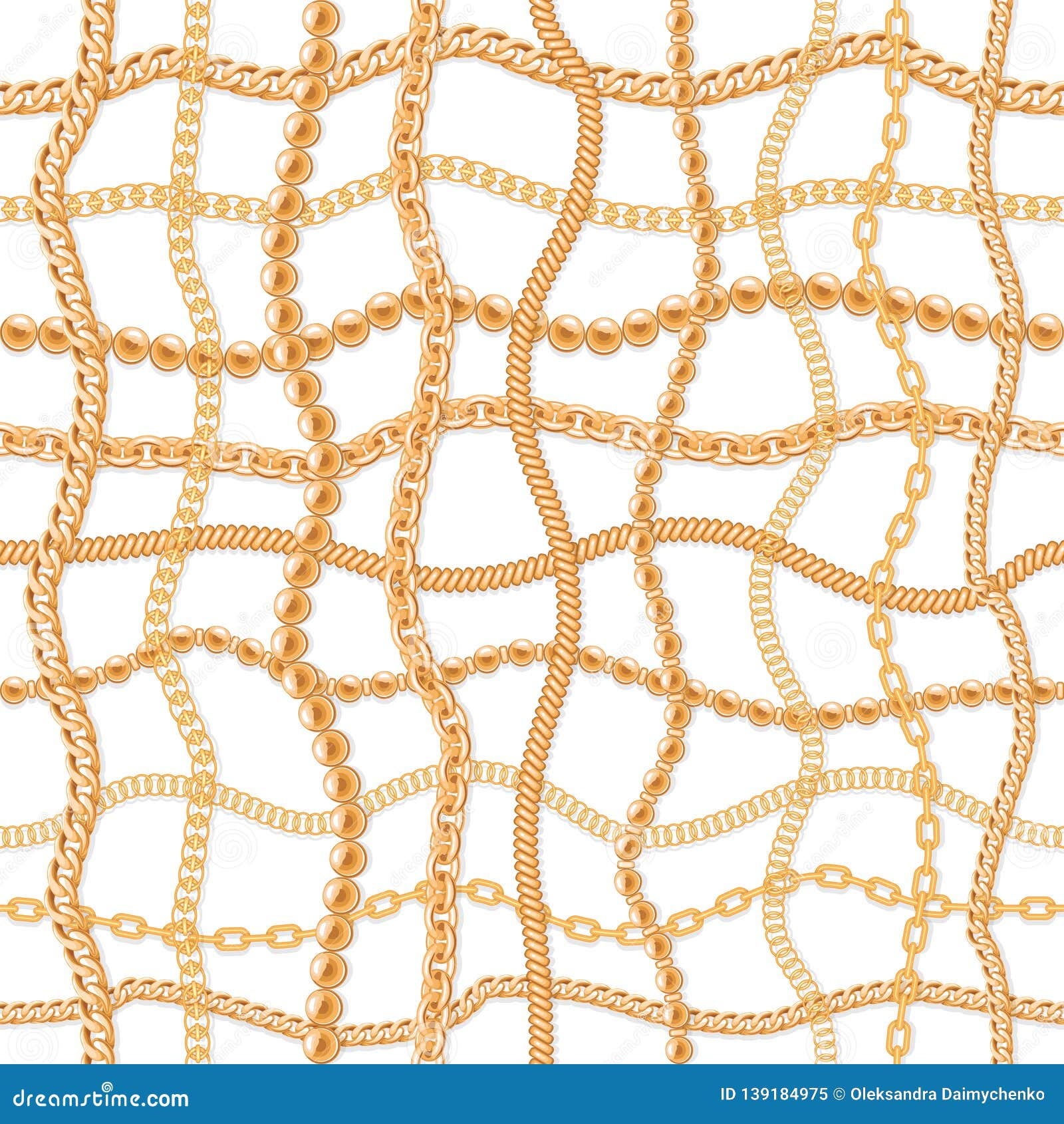 Gold Chains Luxury Seamless Pattern. for Fashion Design Stock Vector ...