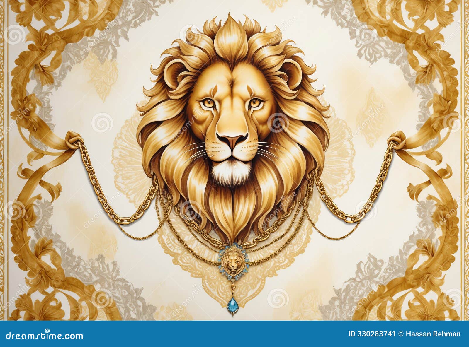 Gold Chains Seamless Border. Luxury Illustration Stock Illustration ...