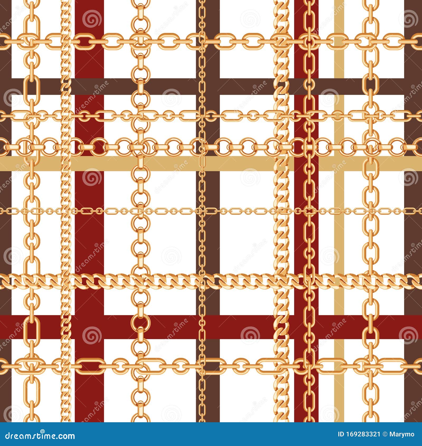 Gold Chains Tartan Seamless Pattern. Vector Illustration Stock Vector ...